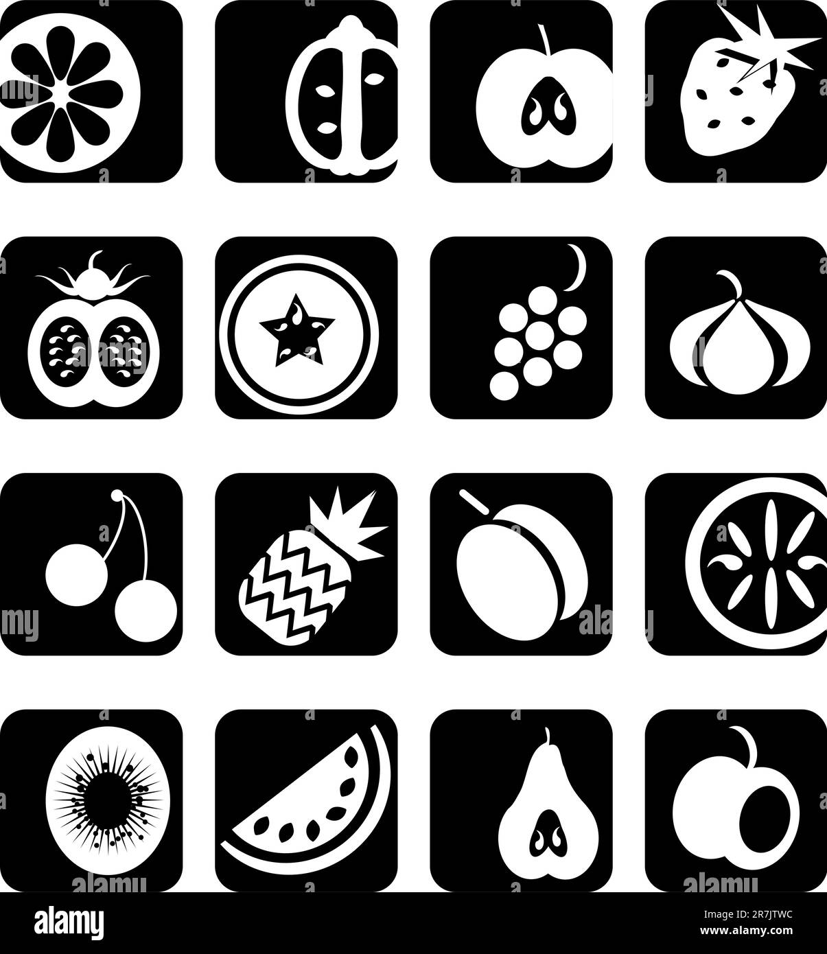 Fruit cut silhouette Stock Vector Images - Alamy
