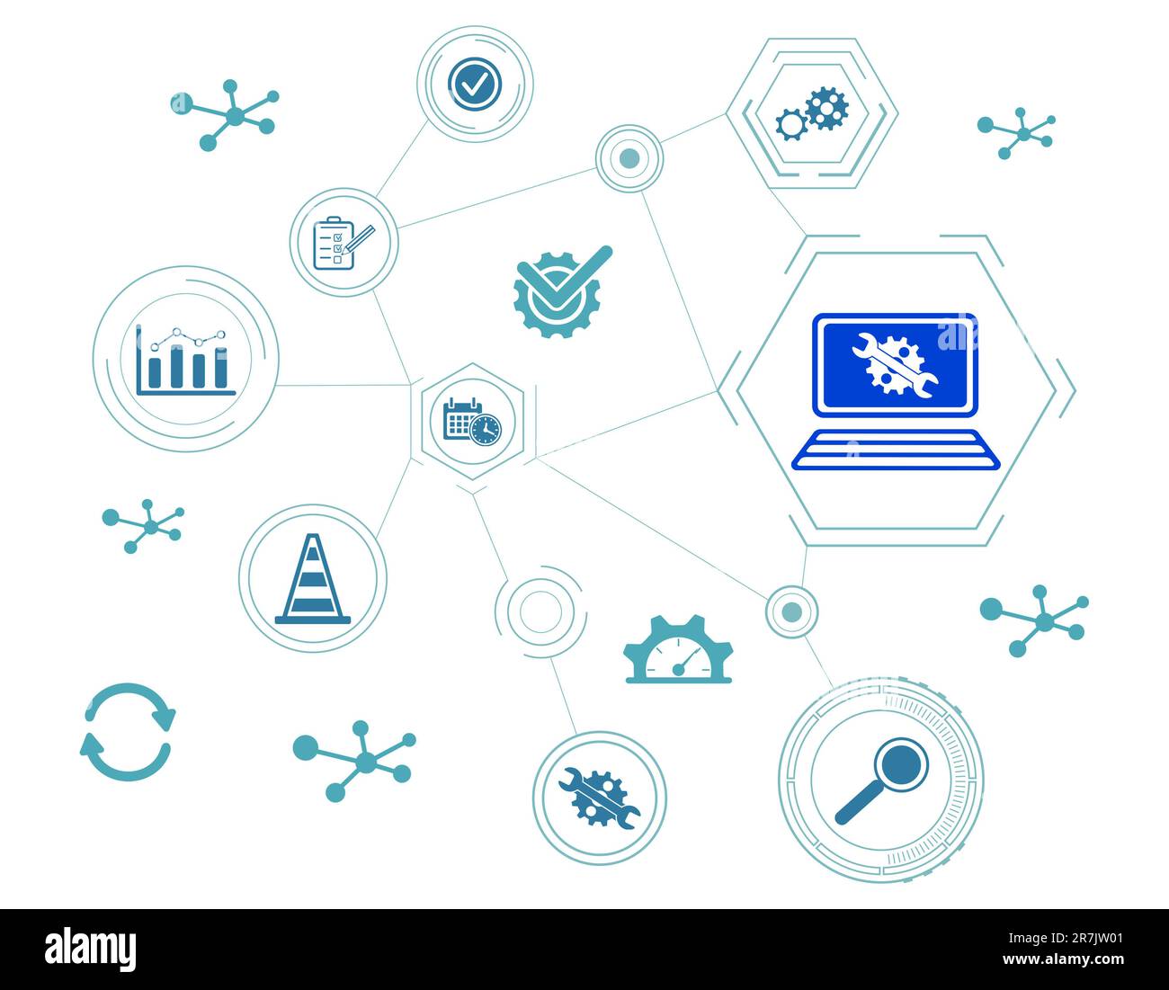 Concept system maintenance icons Cut Out Stock Images & Pictures - Alamy