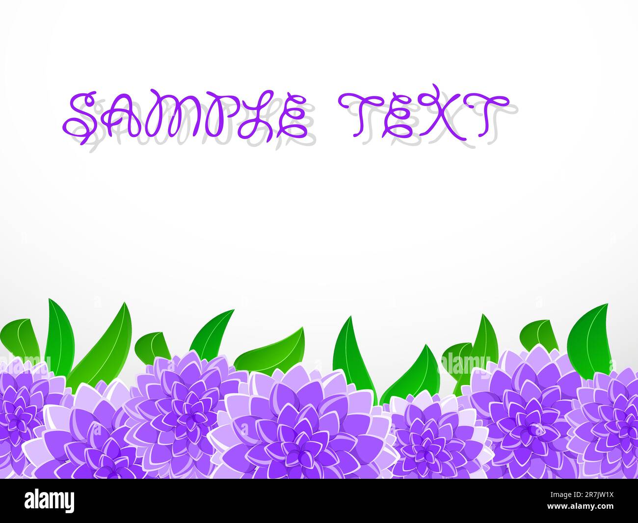 violet flower with blank space on white background Stock Vector Image ...