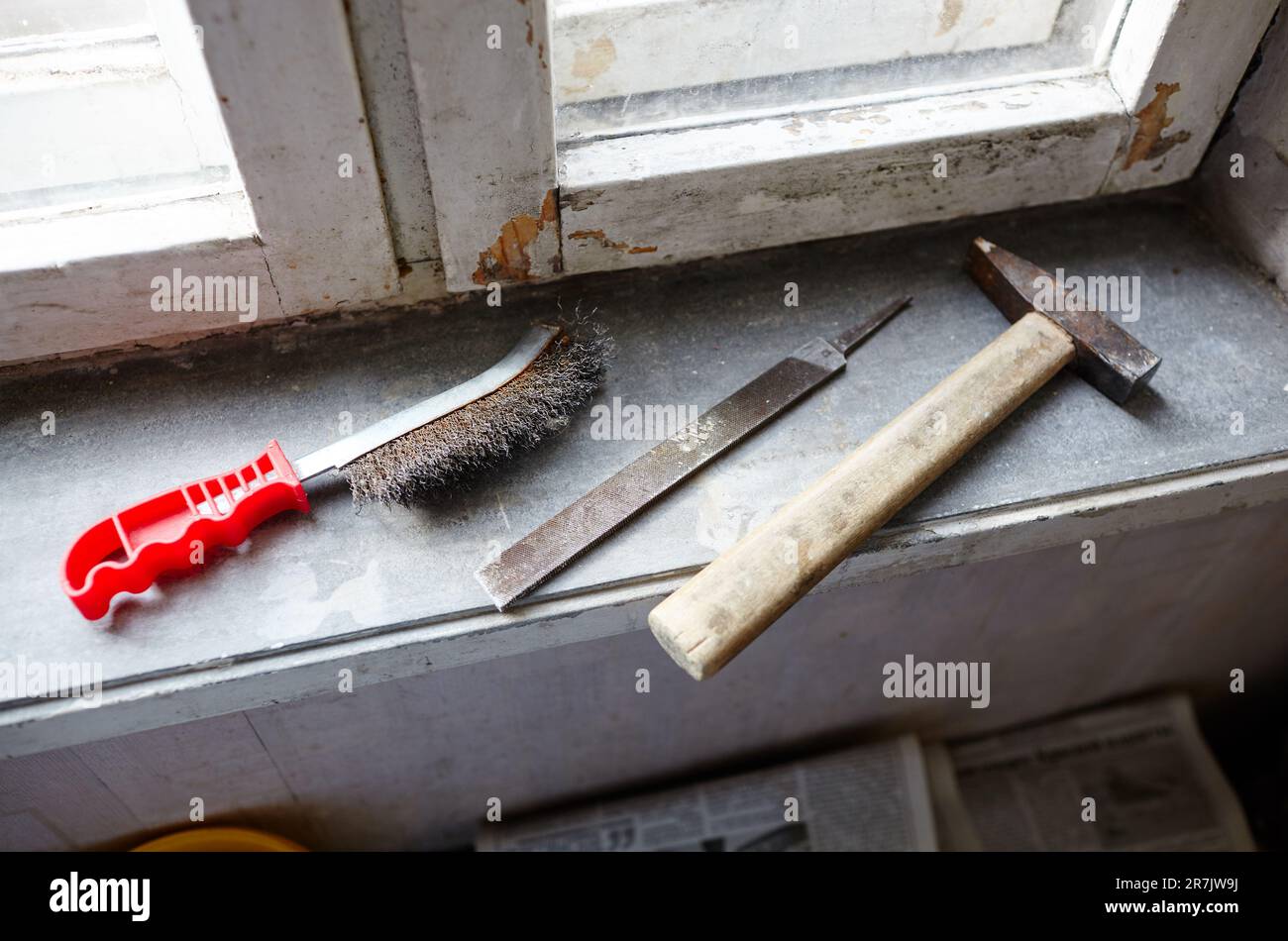 Repairing old damaged window or dismantling before installing new ...