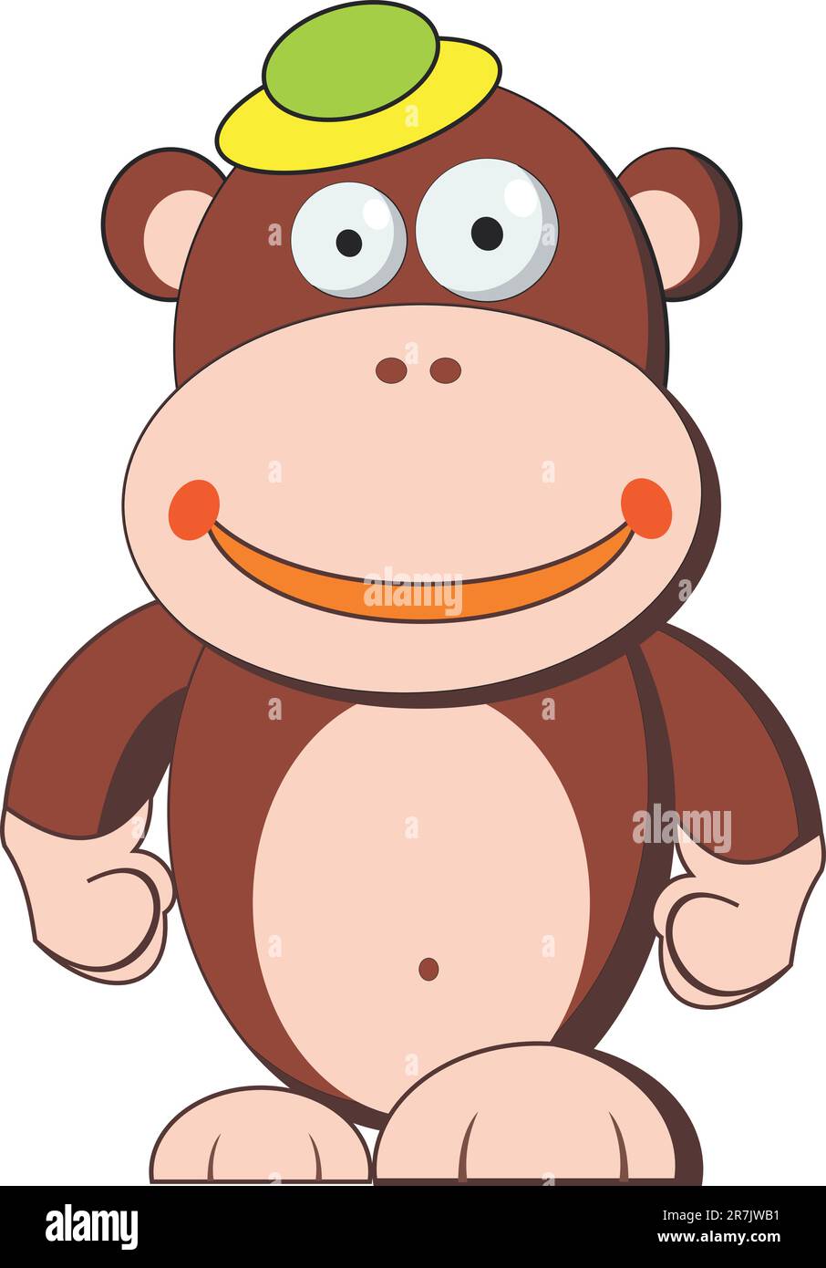 funny monkey cartoon, isolated on White Stock Vector Image & Art - Alamy