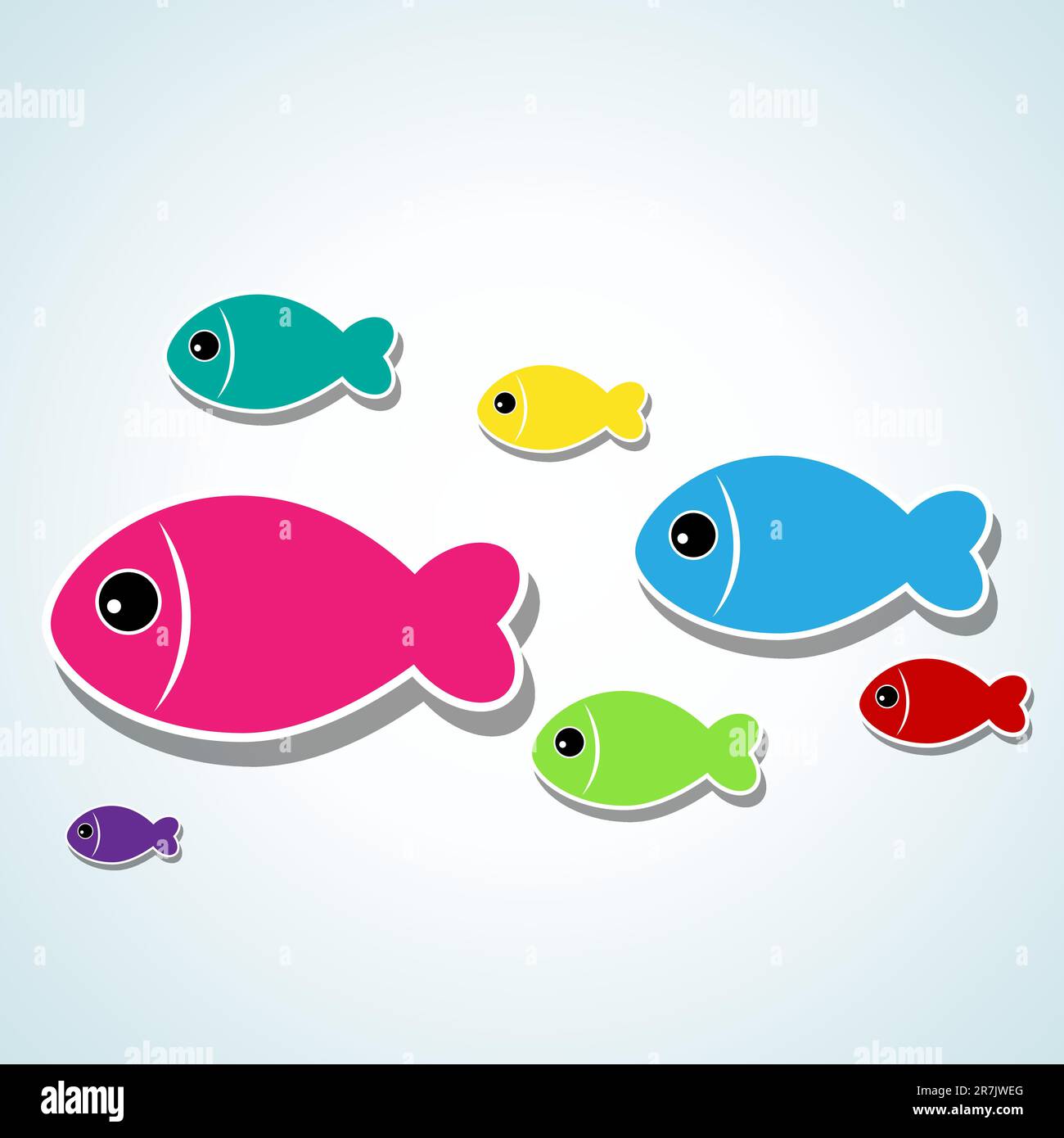 Vector background with small cute fishes Stock Vector Image & Art - Alamy