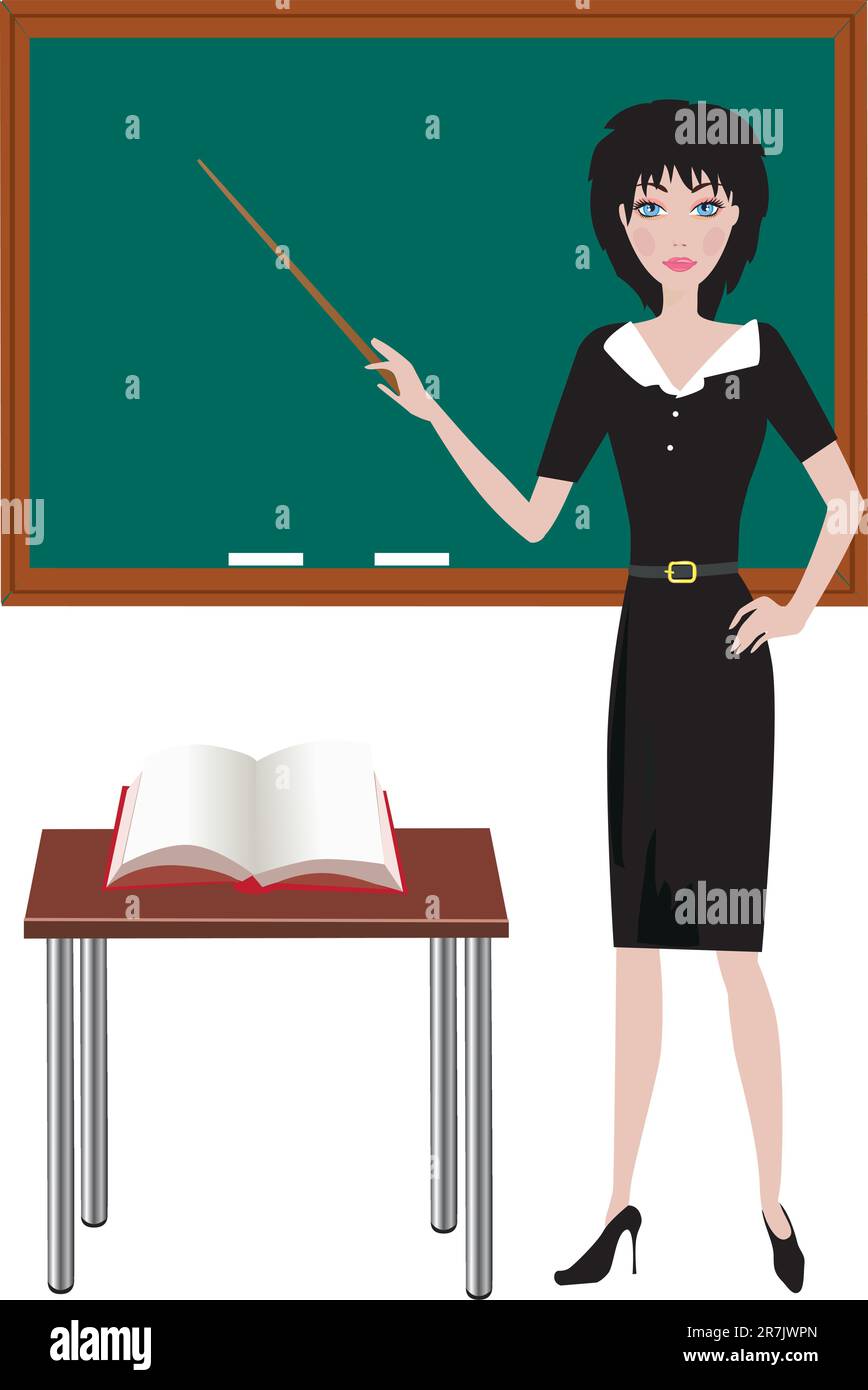 Vector illustration of a teacher in the classroom Stock Vector Image ...