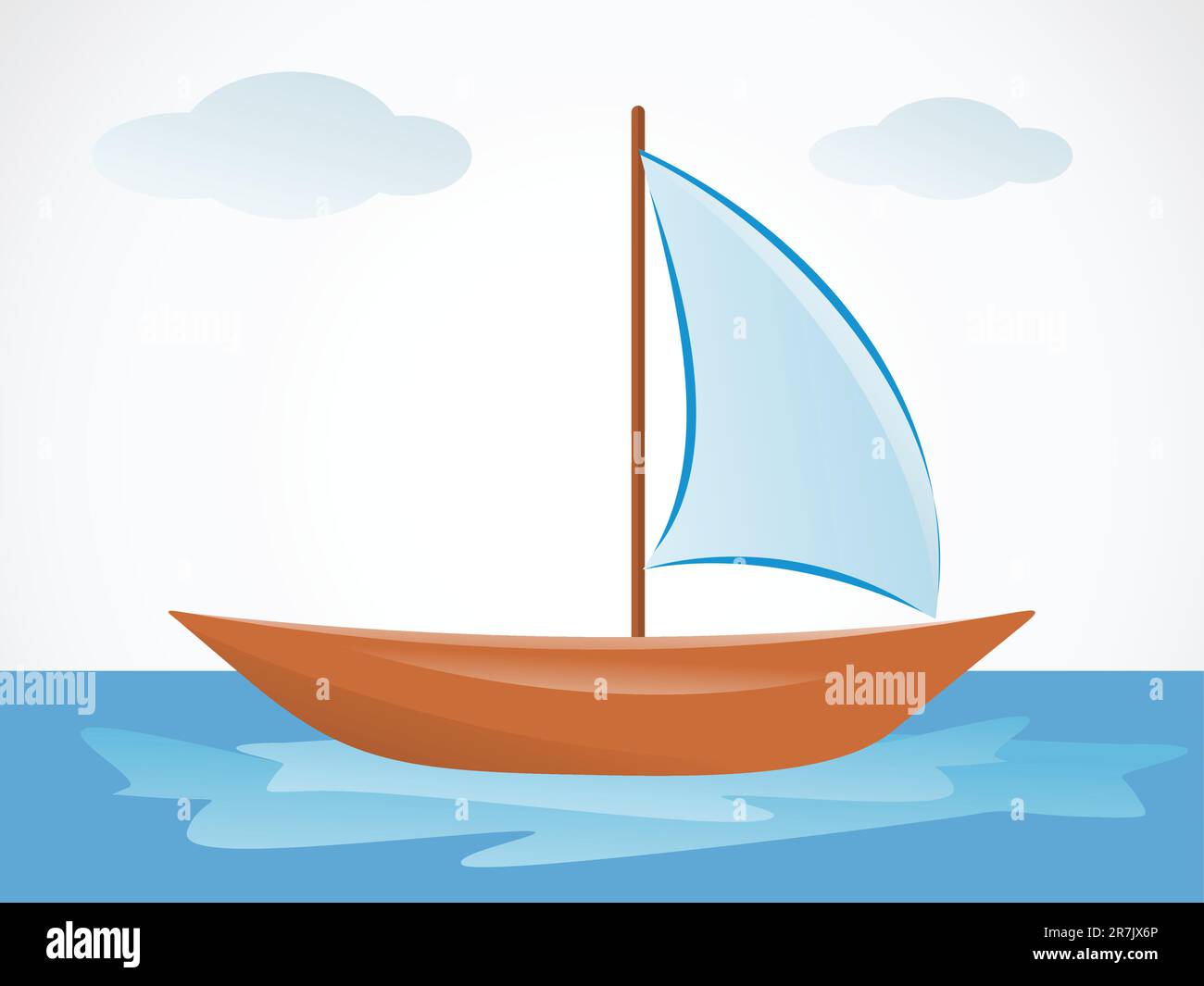 abstract summer boat with sea vector illustration Stock Vector Image ...