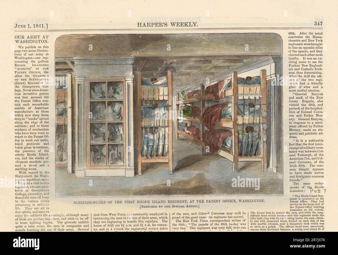 Sleeping-Bunks of the First Rhode Island Regiment, at the Patent Office ...