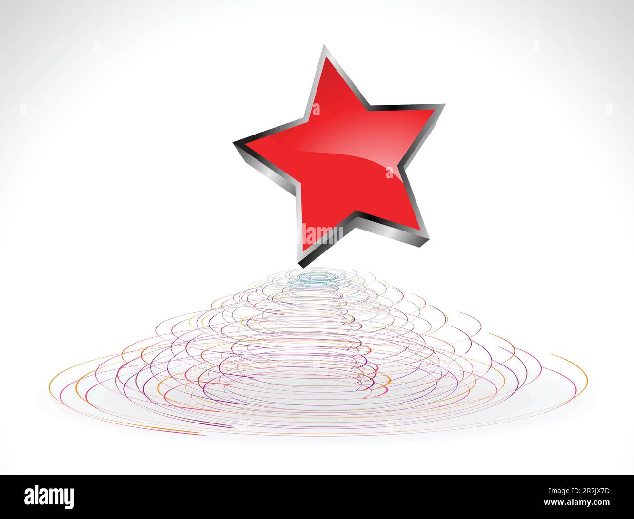 abstract line waves with glossy star vector illustration Stock Vector ...