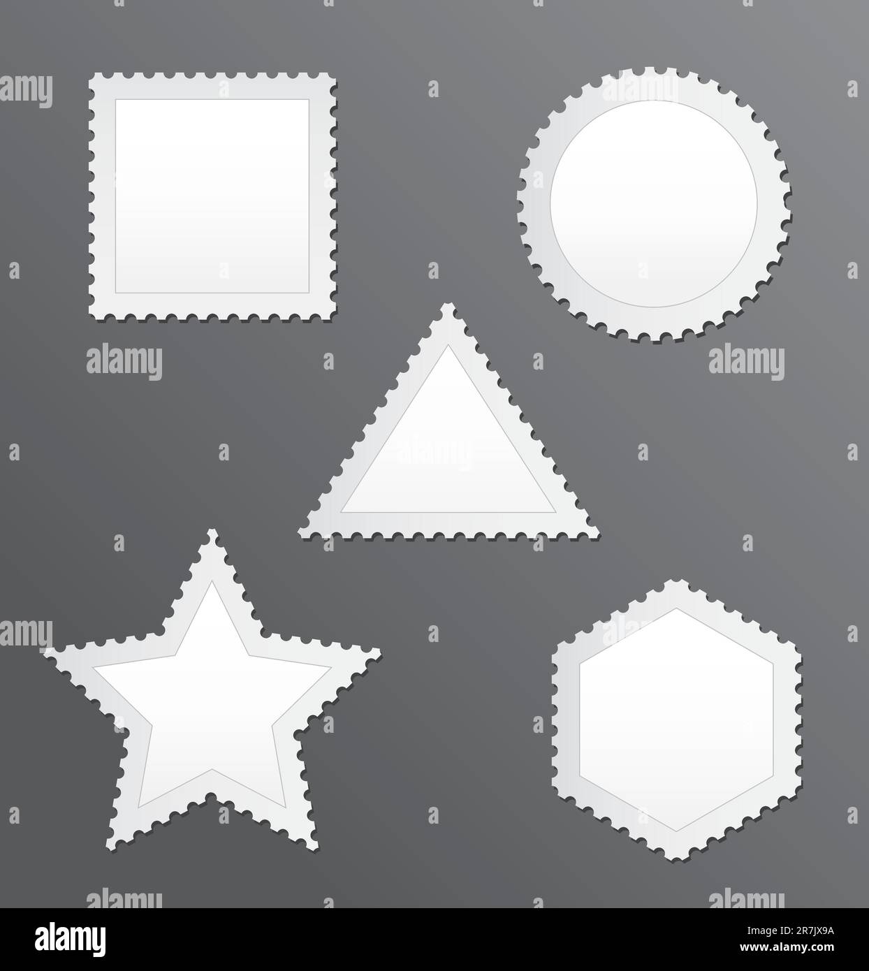 Vector set of blank postage stamps different geometric shapes for your ...