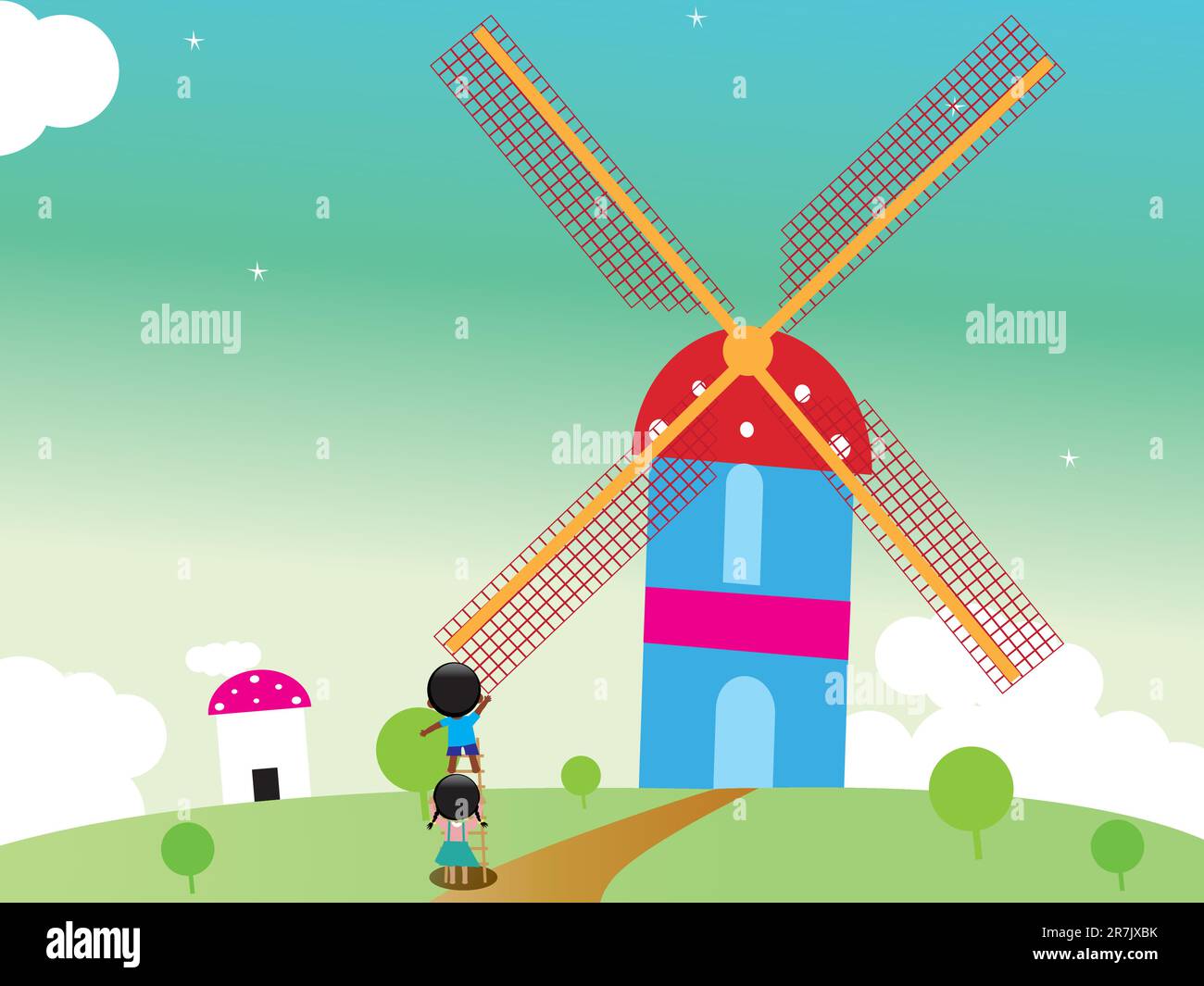 Kids rotating windmill Stock Vector Image & Art - Alamy