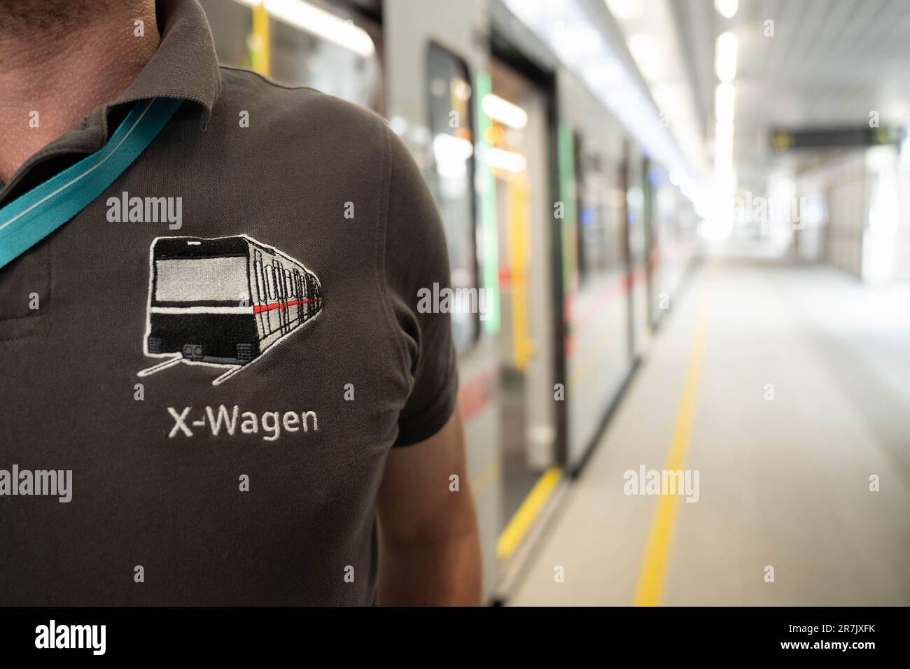 Vienna, Austria. 16 June 2023. New subway train „X-Wagen“ being introduced by Wiener Linien for ...