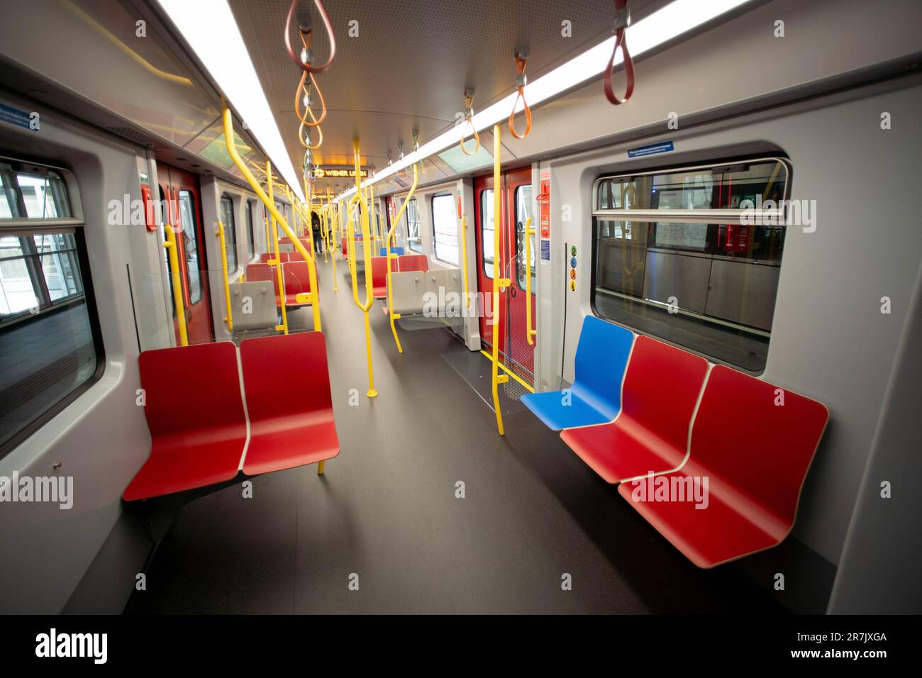 Vienna, Austria. 16 June 2023. New subway train „X-Wagen“ being introduced by Wiener Linien for ...