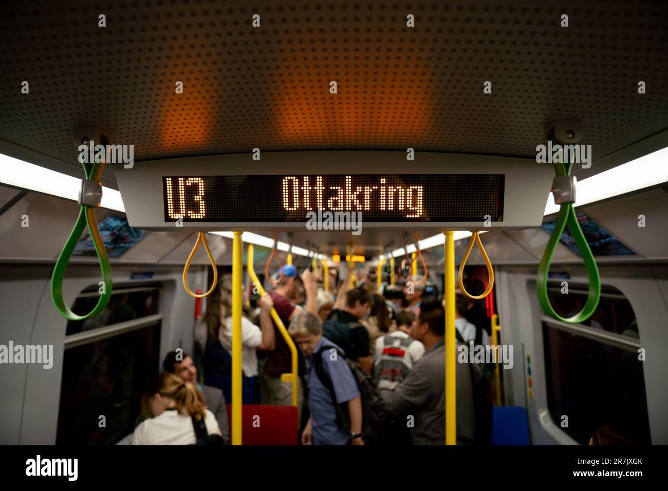 Vienna, Austria. 16 June 2023. New subway train „X-Wagen“ being introduced by Wiener Linien for ...