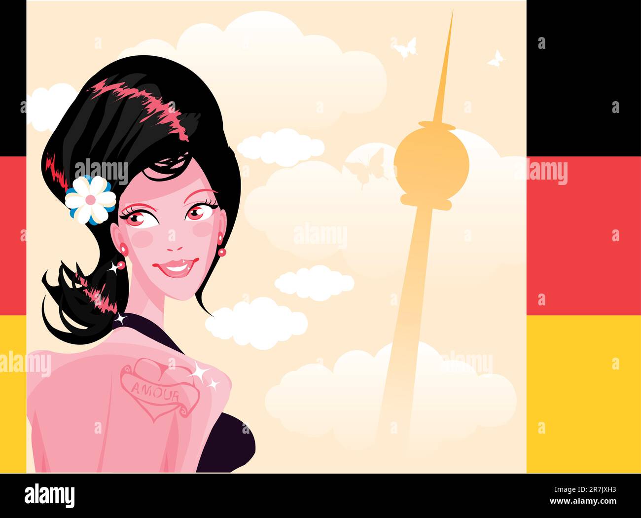 Cute woman country series - Germany Stock Vector Image & Art - Alamy