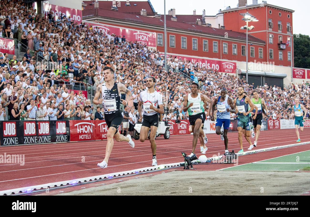 Jakob Ingebrigtsen of Norway and Mohamed Katir of Spain competing at ...