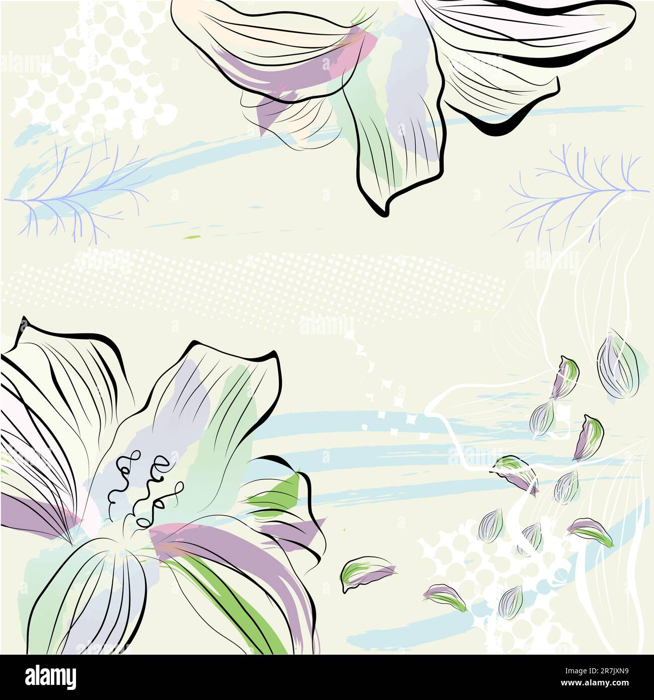 Grunge background with flowers Stock Vector Image & Art - Alamy