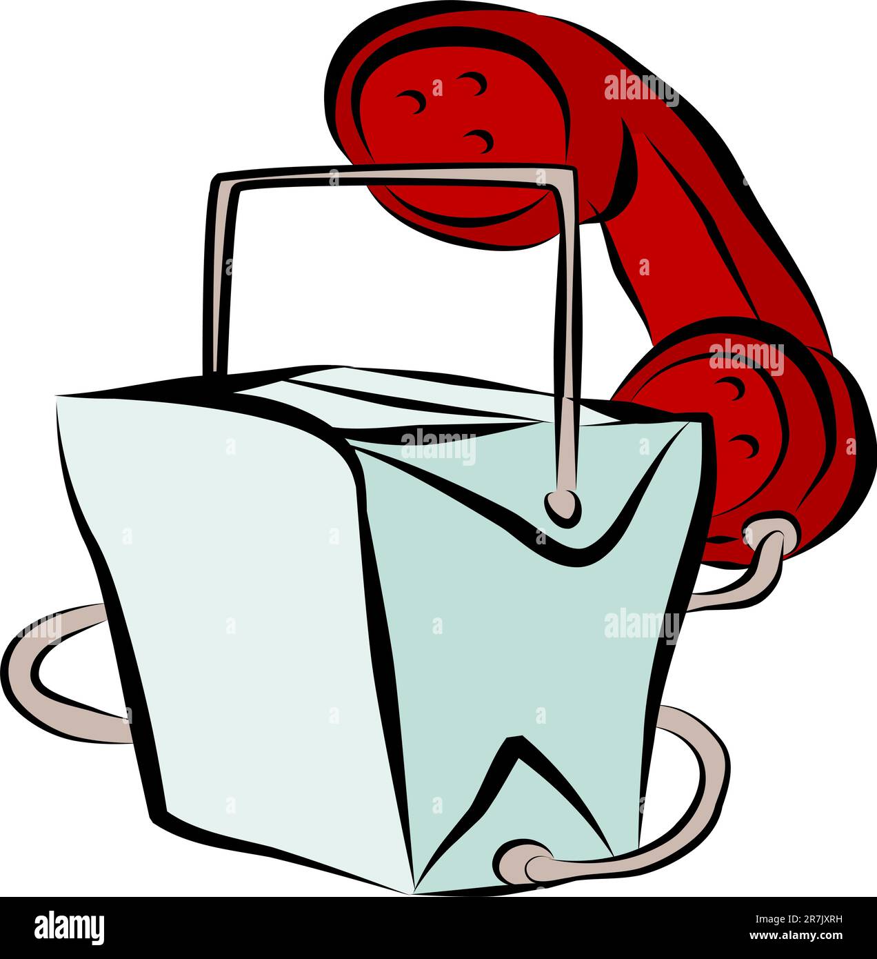 An image of a chinese takeout carton phone hotline cartoon Stock Vector ...