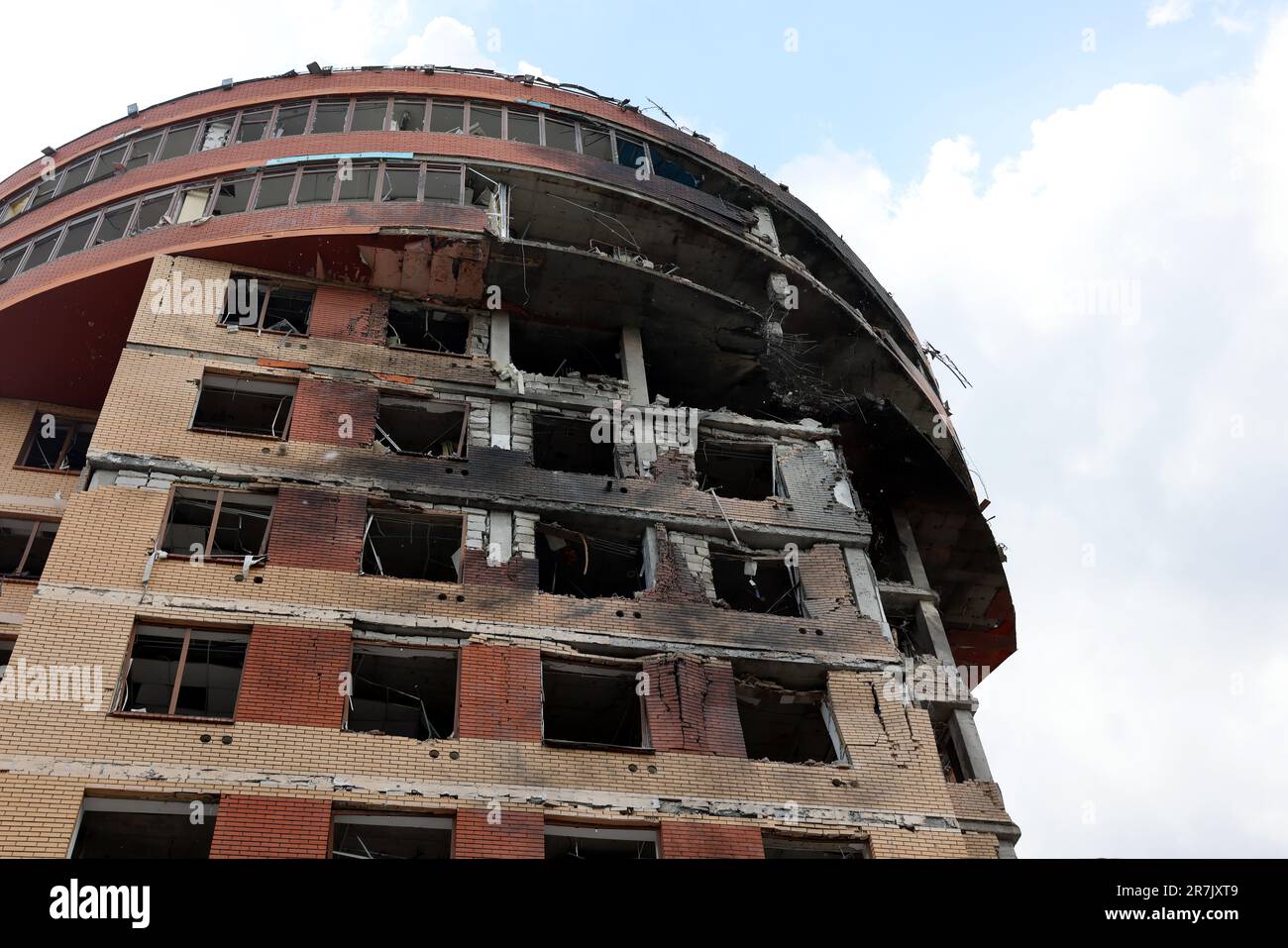 War between Ukraine and Russia. Shell fragments damaged the Business ...