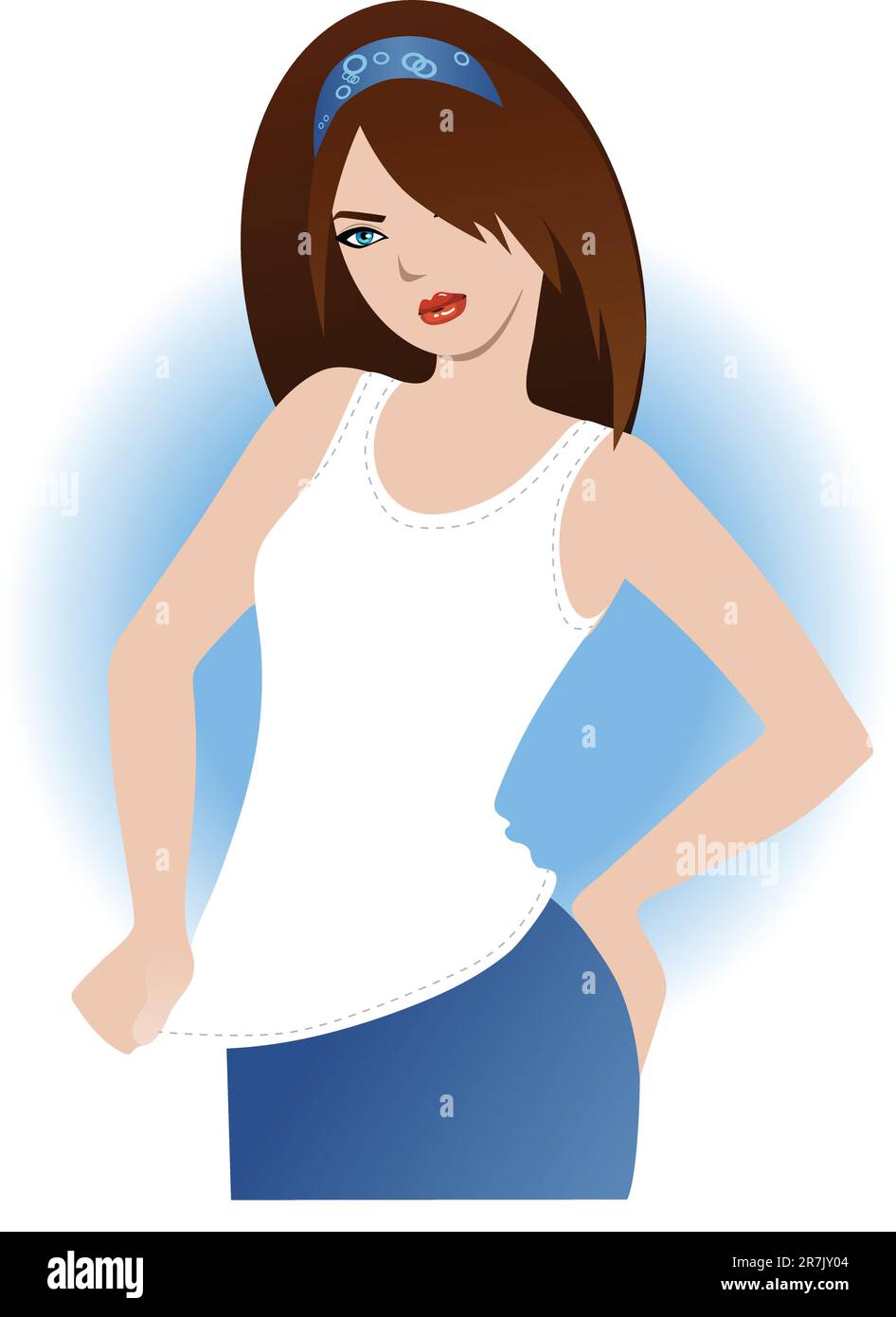 Female in white shirt Stock Vector Images - Alamy