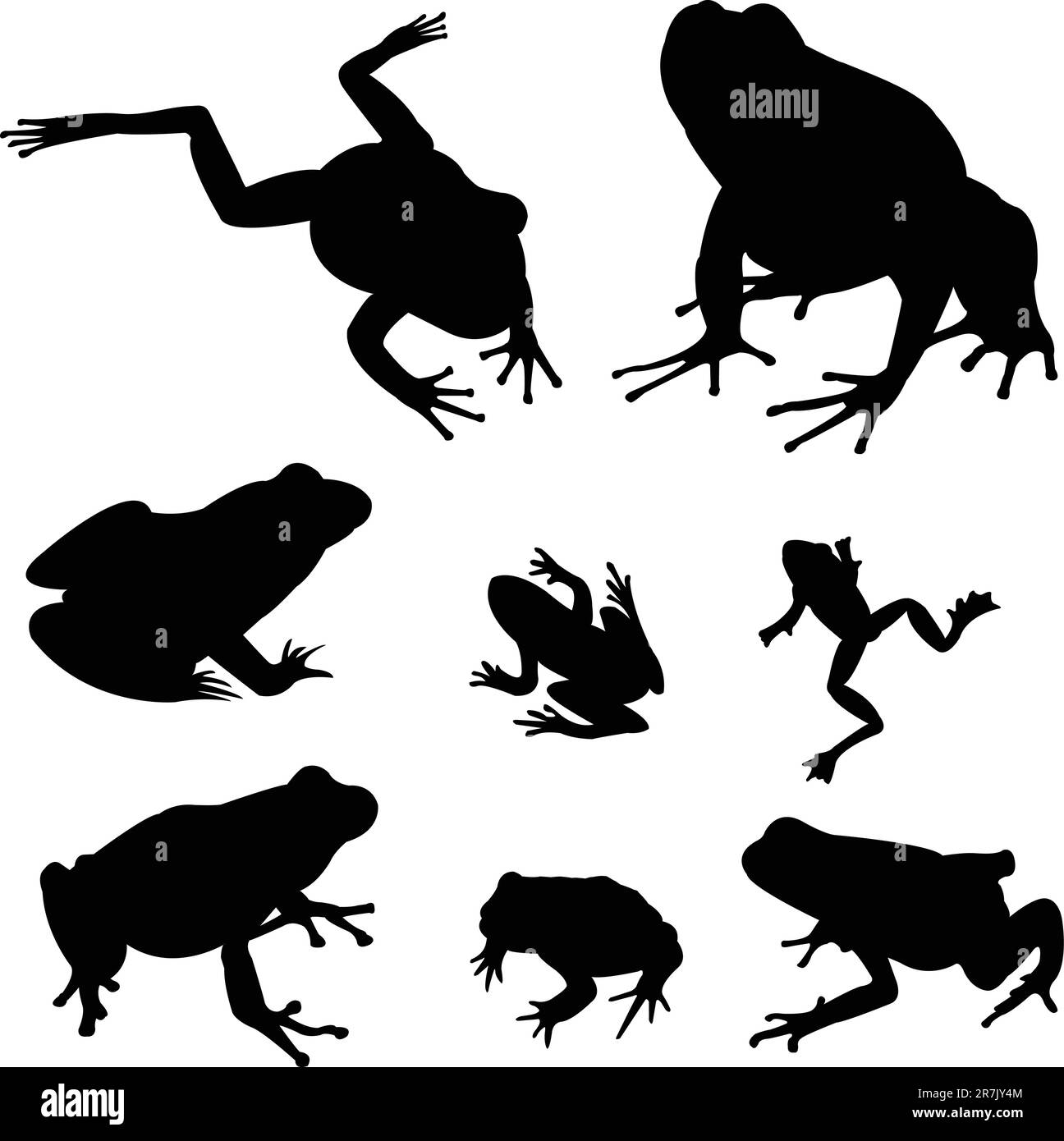 frogs silhouettes collection - vector Stock Vector Image & Art - Alamy