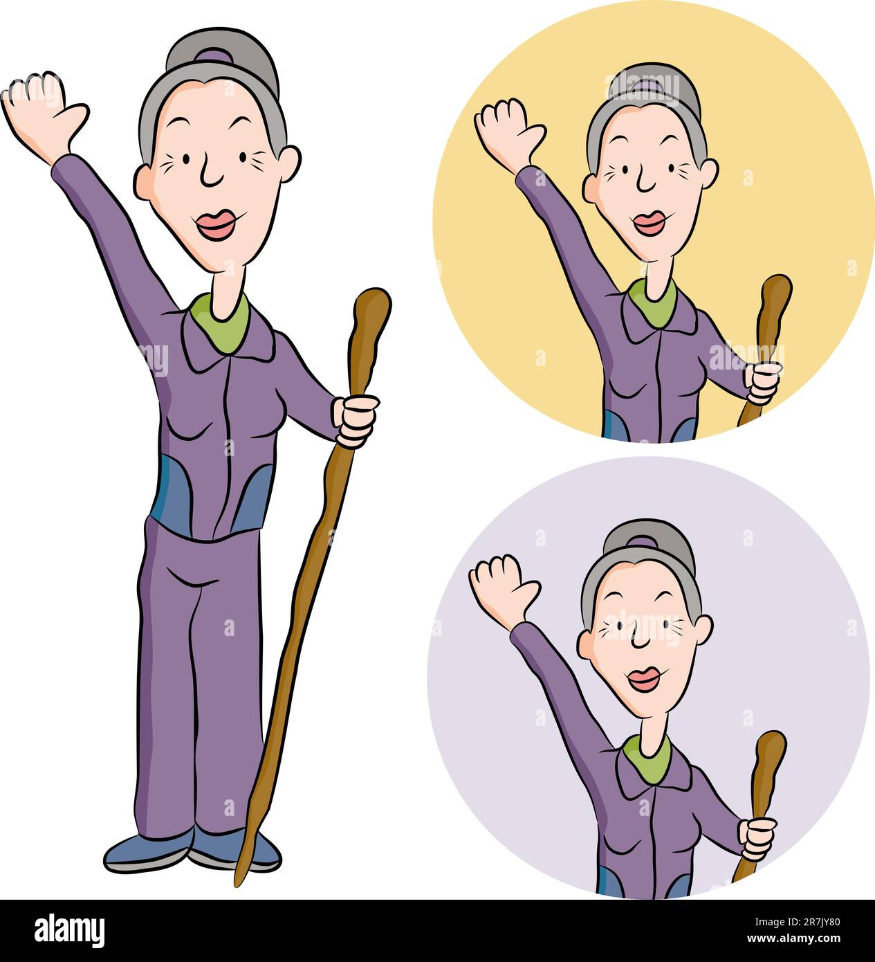Happy active senior women Stock Vector Images - Alamy