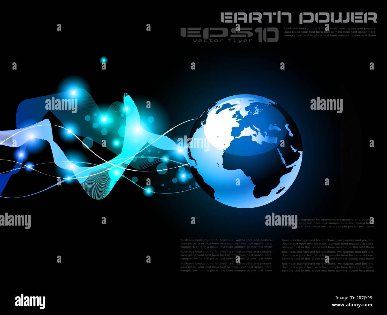 Concept Earth Planet Design for Technology Futuristic Poster or Flyers ...