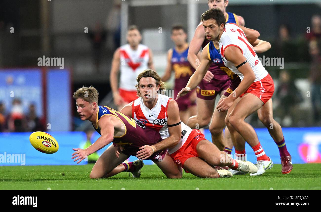 Brisbane, Australia. 16th June, 2023. Jaspa Fletcher (left) of the ...