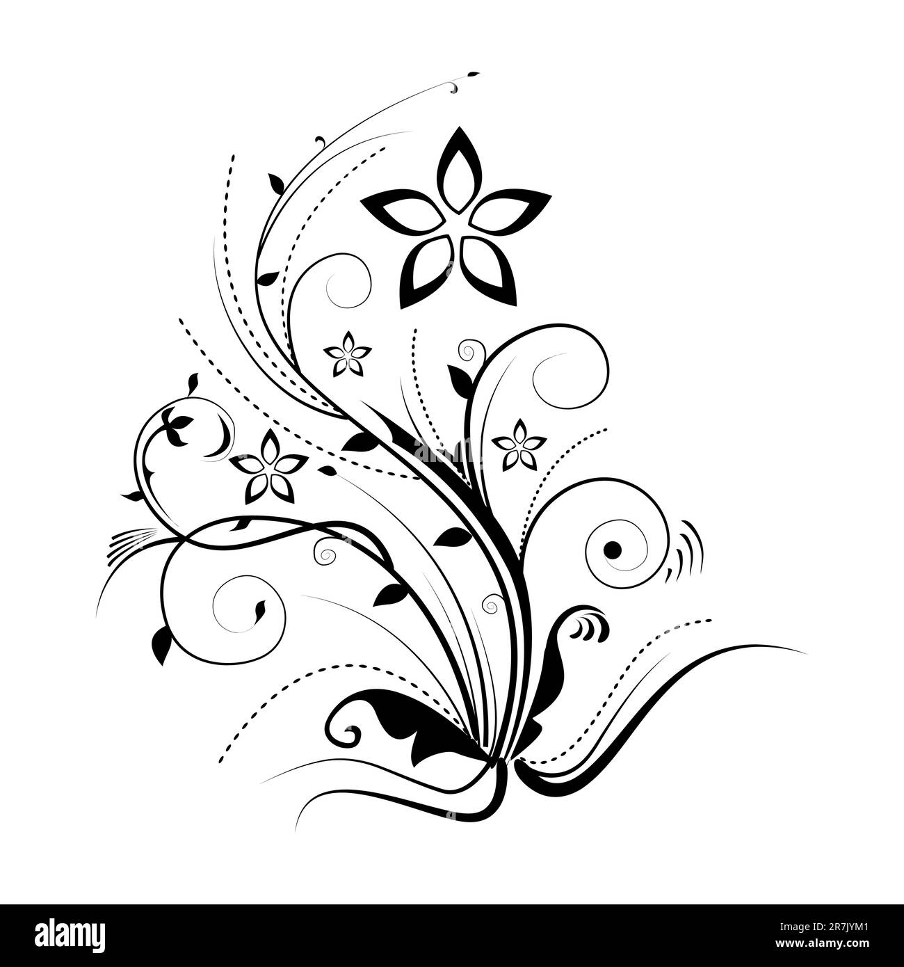 illustration of floral tree on white background Stock Vector Image ...
