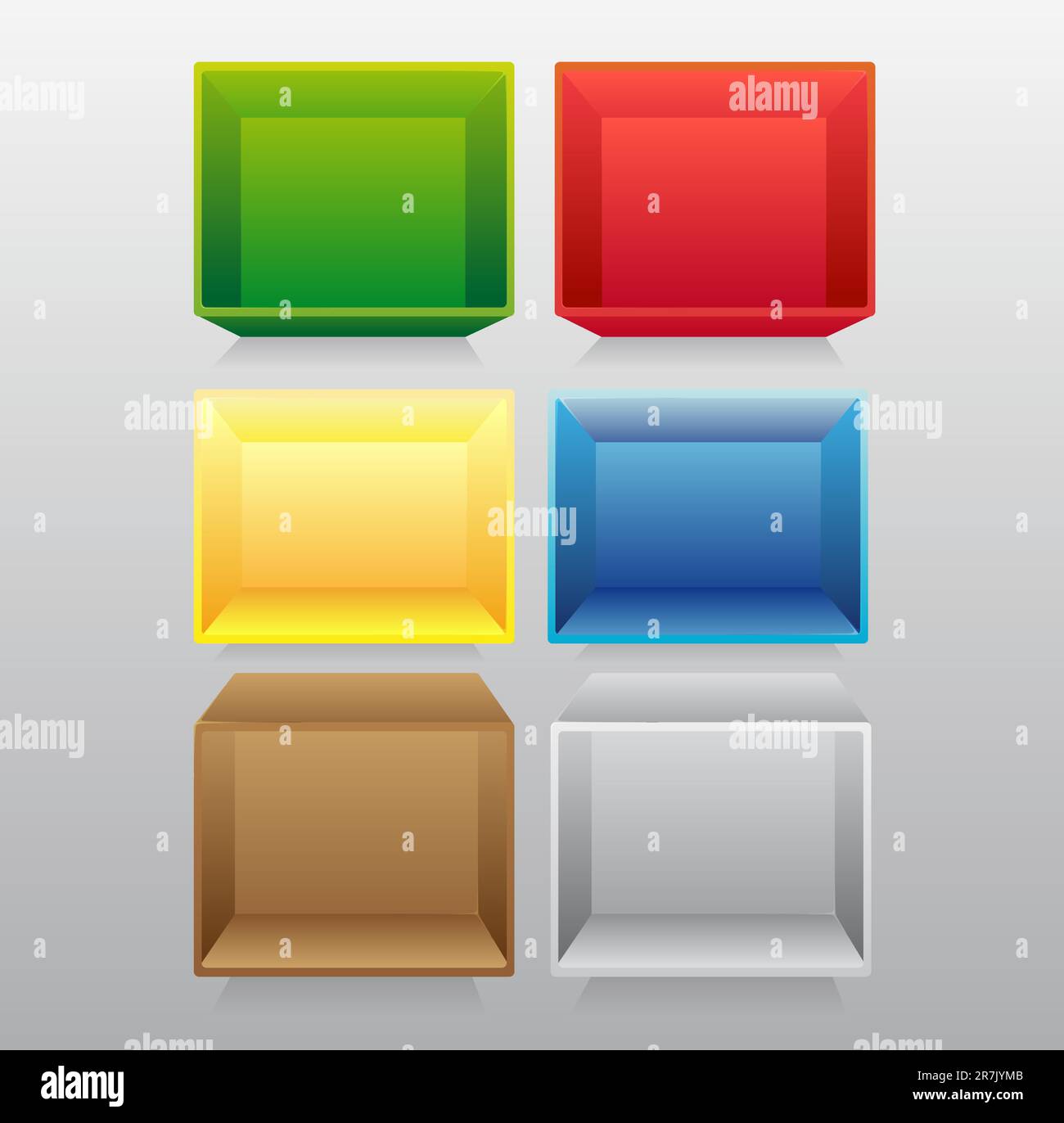 3d isolated Empty colorful bookshelf. Vector illustration Stock Vector ...