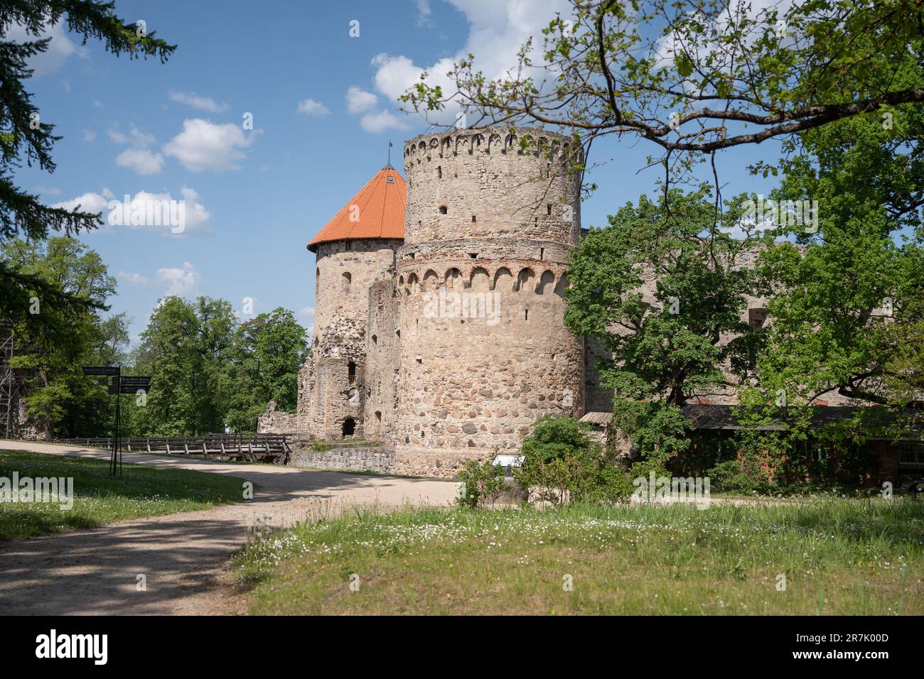 A view of the medieval Cēsis Castle in Latvia Stock Photo - Alamy