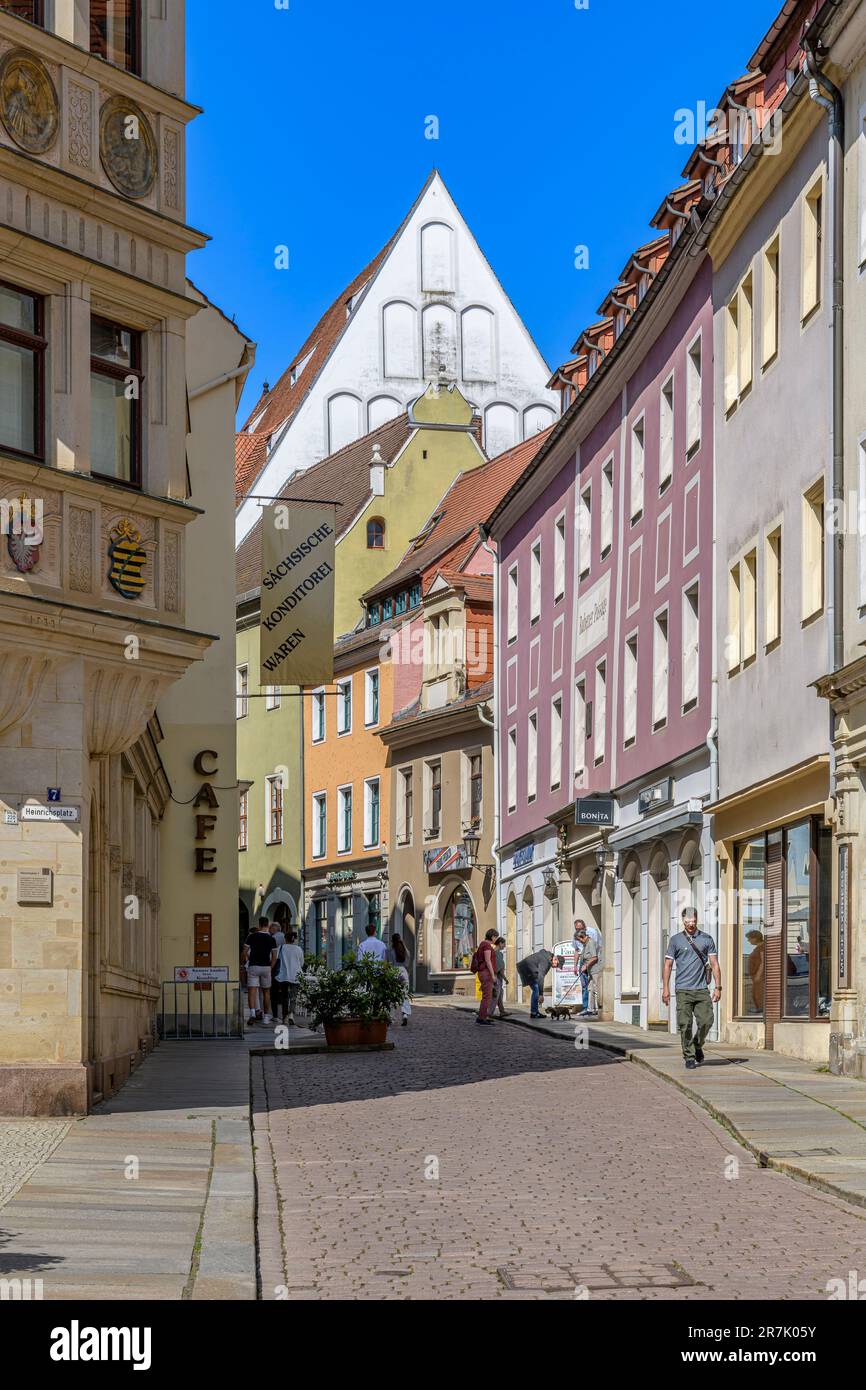 The beautiful old town of Meissen near Dresden in the free state of ...
