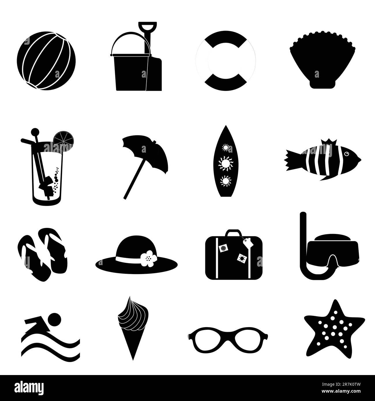 Drink umbrella white background Black and White Stock Photos & Images ...