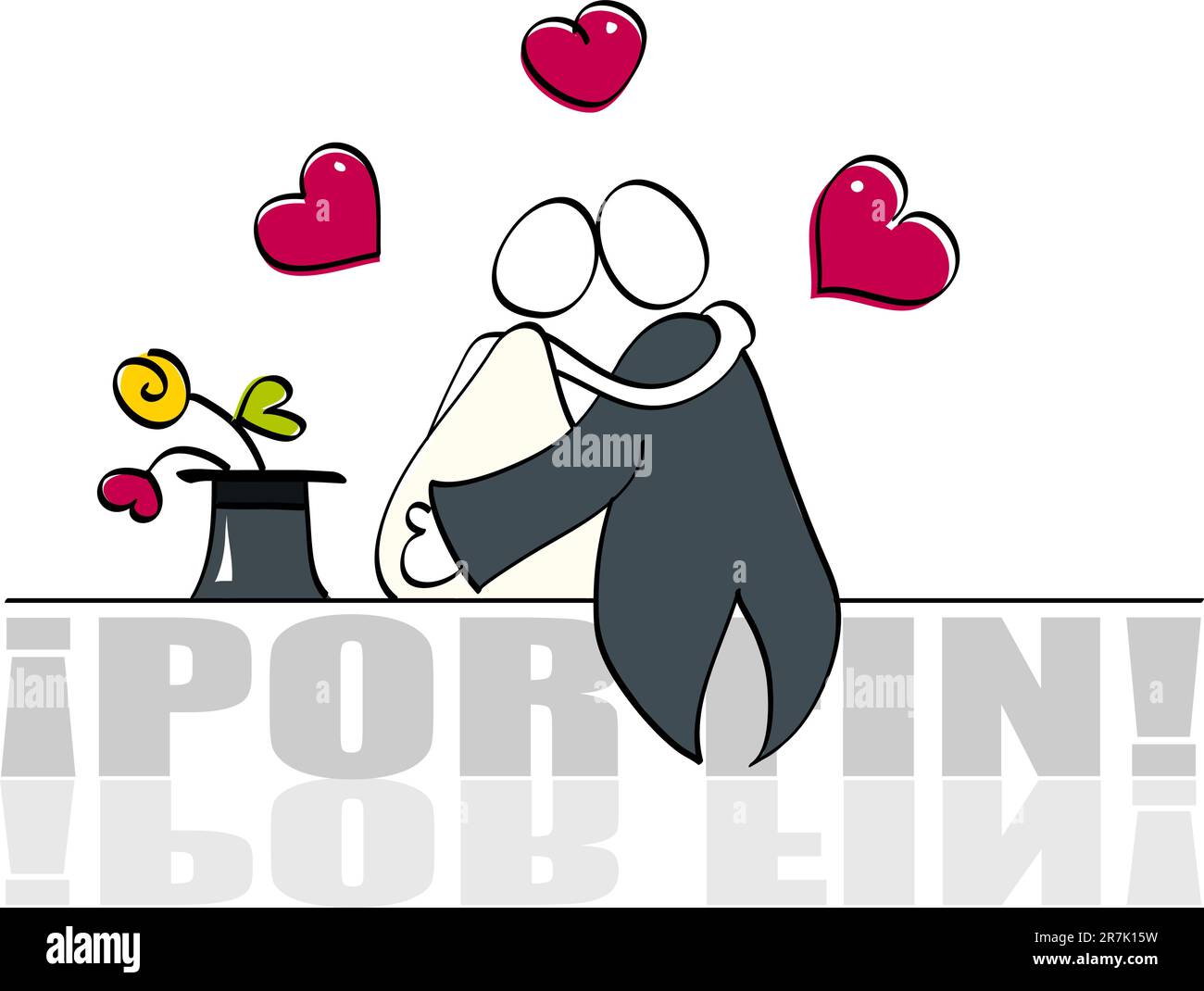 couple get married for a wedding invitation card Stock Vector Image ...