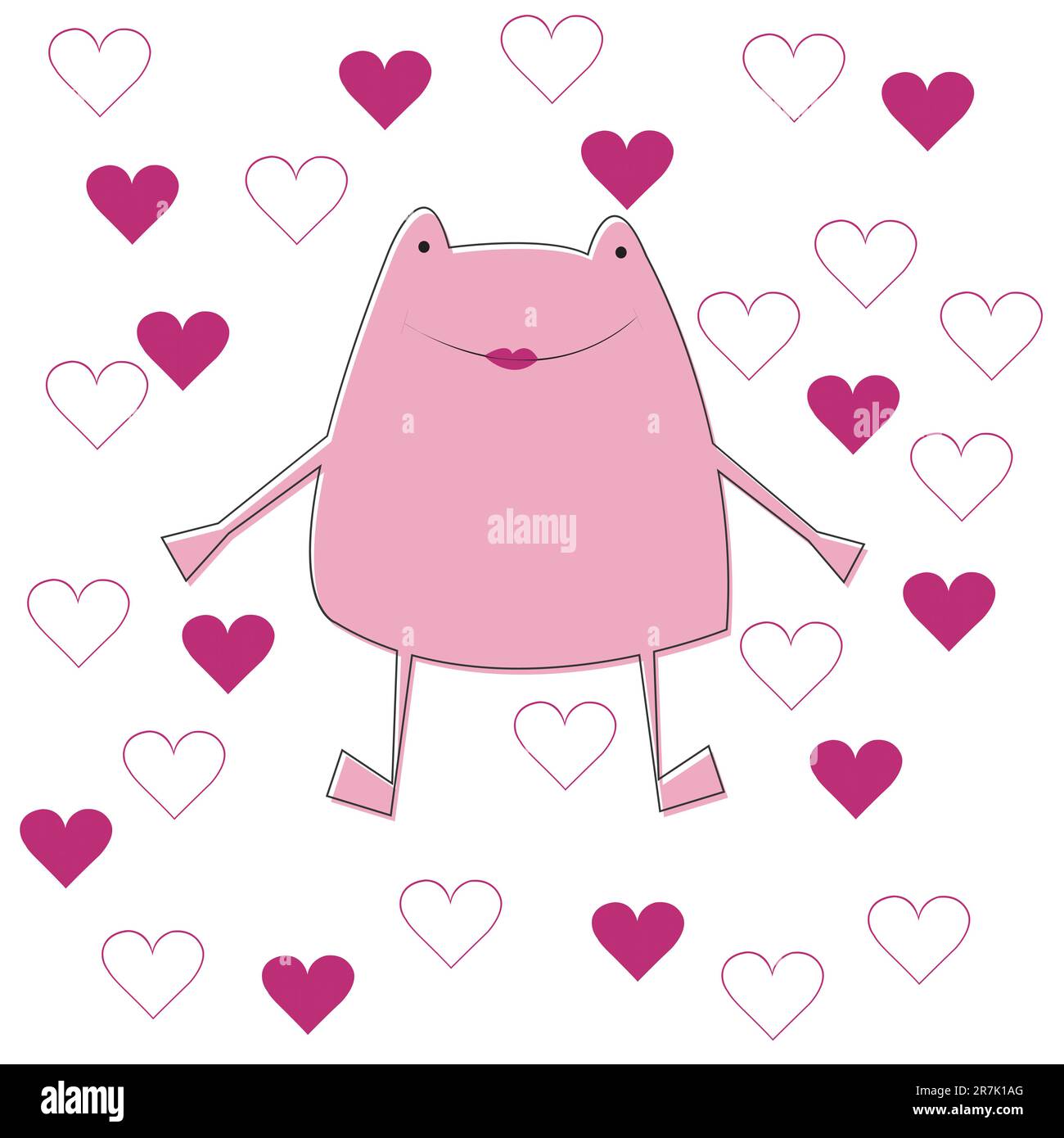 Card illustration with pink frog Stock Vector Image & Art - Alamy