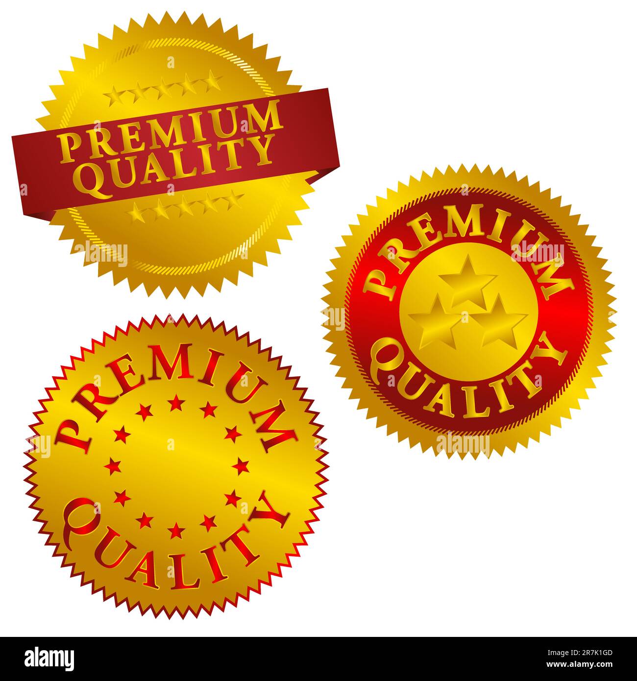 Set of Golden Premium Quality Seals - Vector Stock Vector Image & Art ...