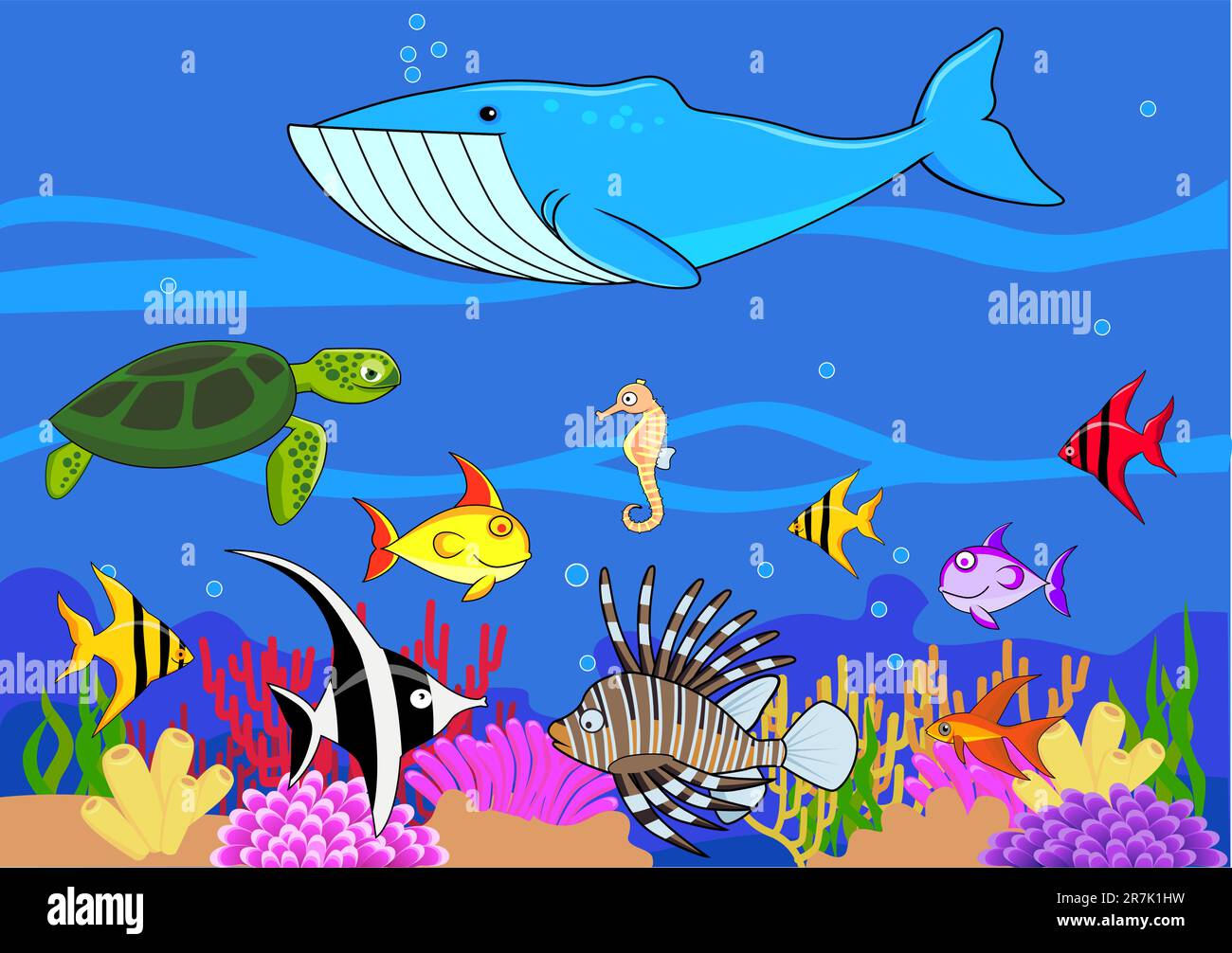 Sea life cartoon Stock Vector Image & Art - Alamy