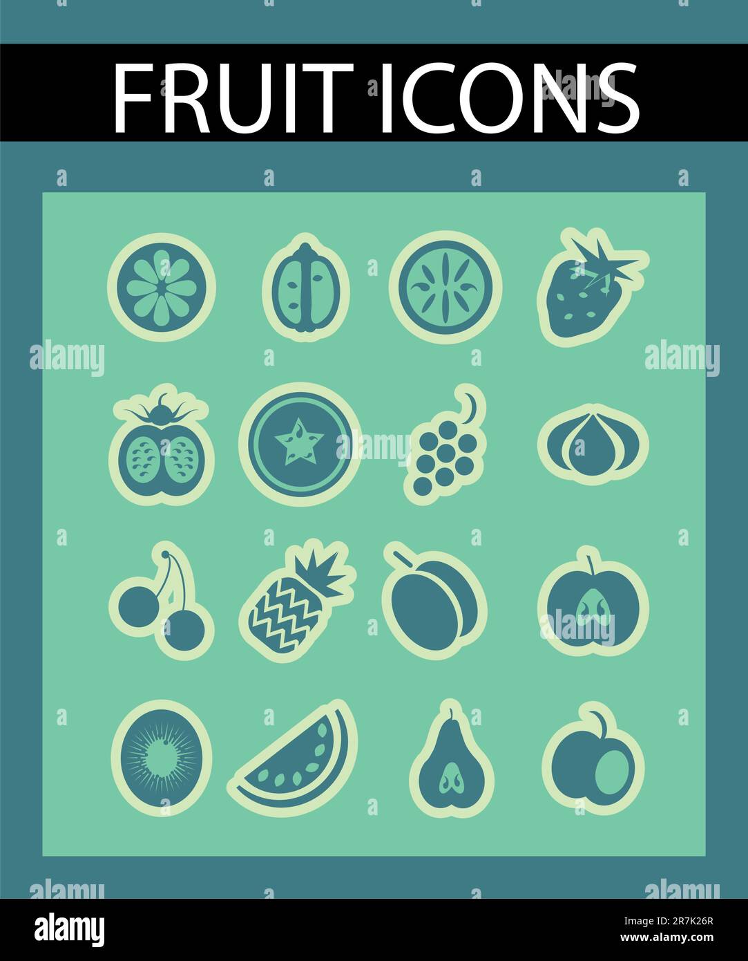 Fruit icon set Stock Vector Image & Art - Alamy