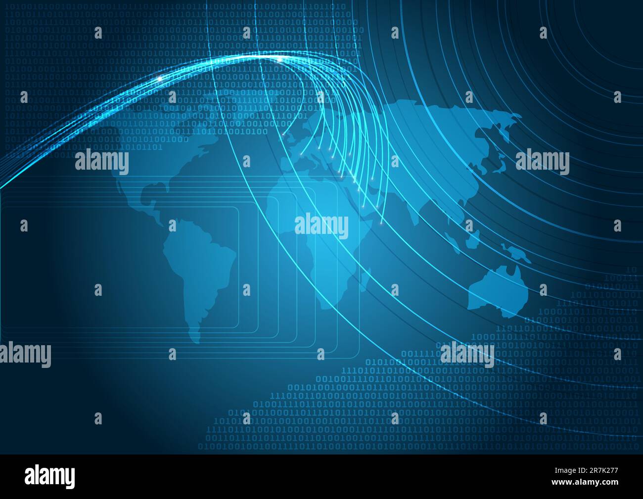 Technology - Blue Background With Map of the World Stock Vector Image ...