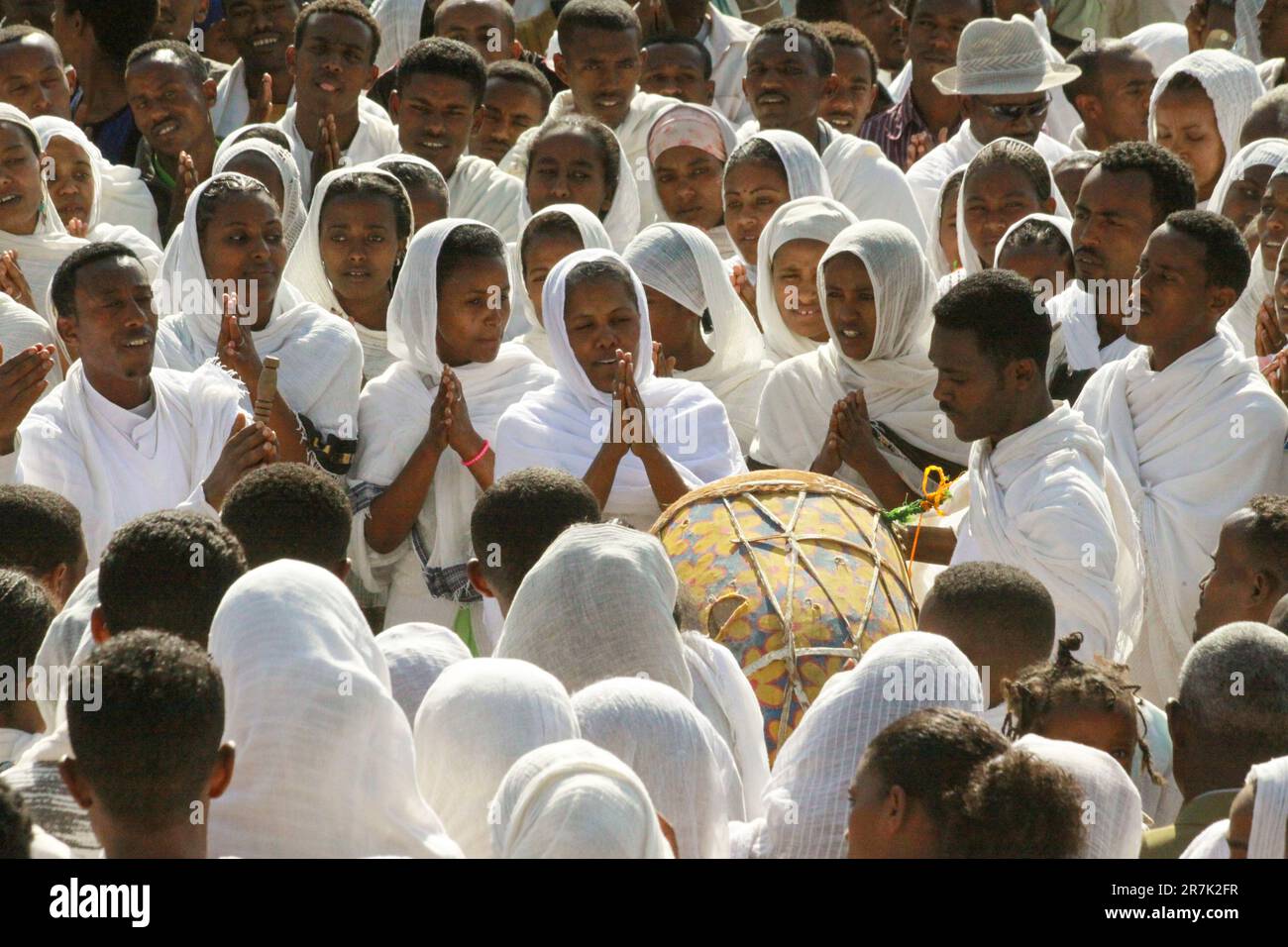 Africa, Ethiopia, Axum, Timket ceremony, Baptizing ceremony at the pool ...