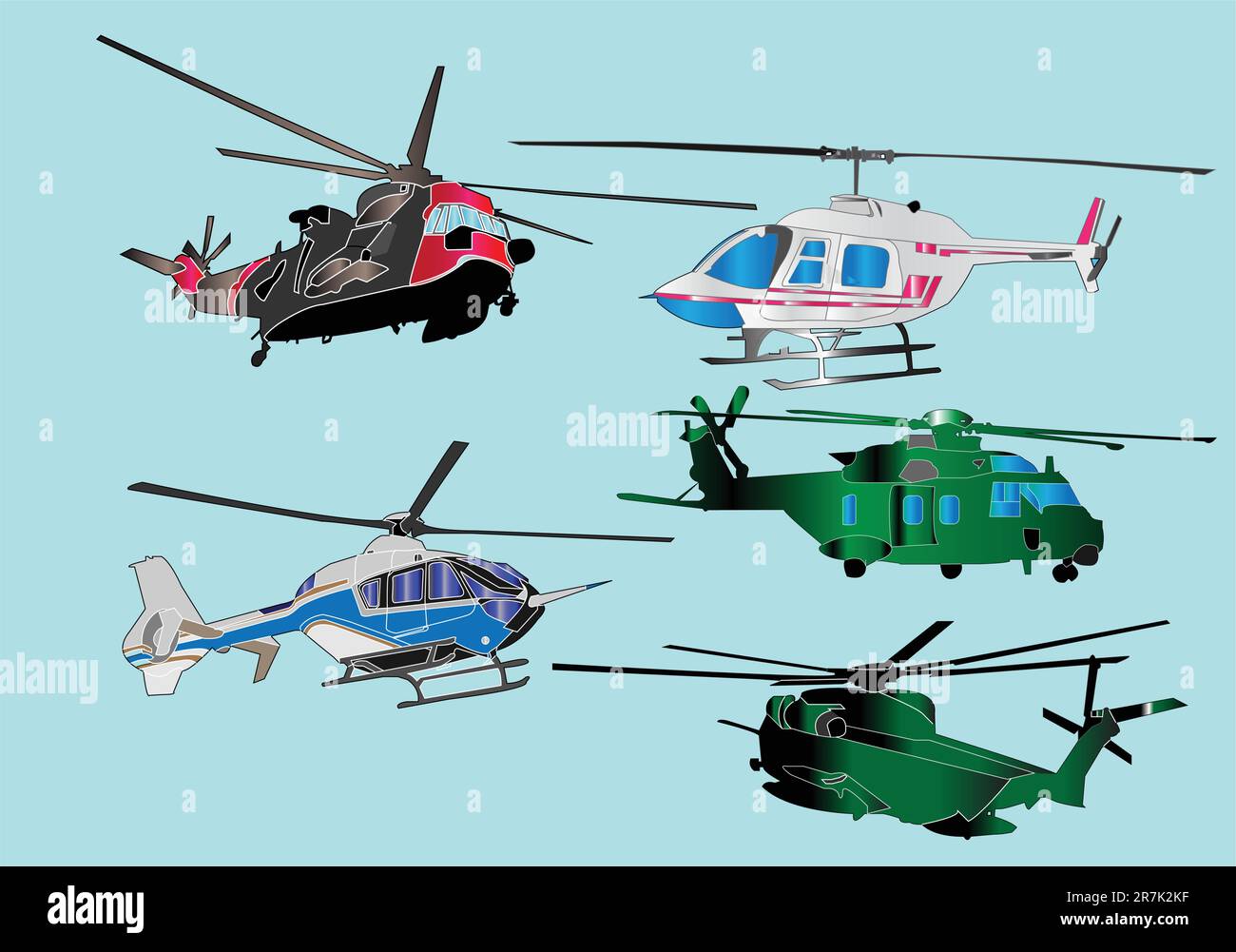 helicopter collection - vector Stock Vector Image & Art - Alamy