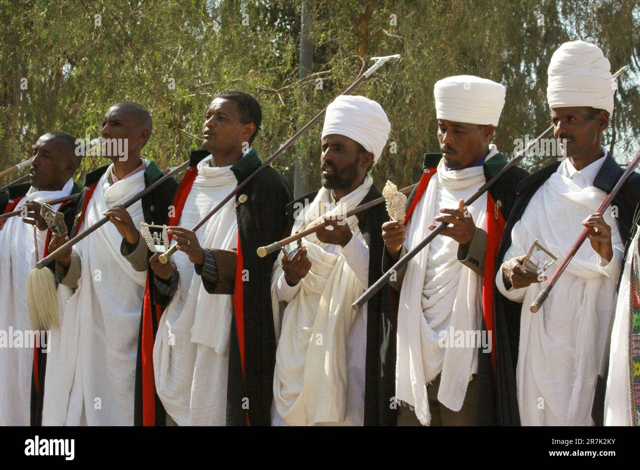 Africa, Ethiopia, Axum, Timket ceremony, Baptizing ceremony at the pool ...
