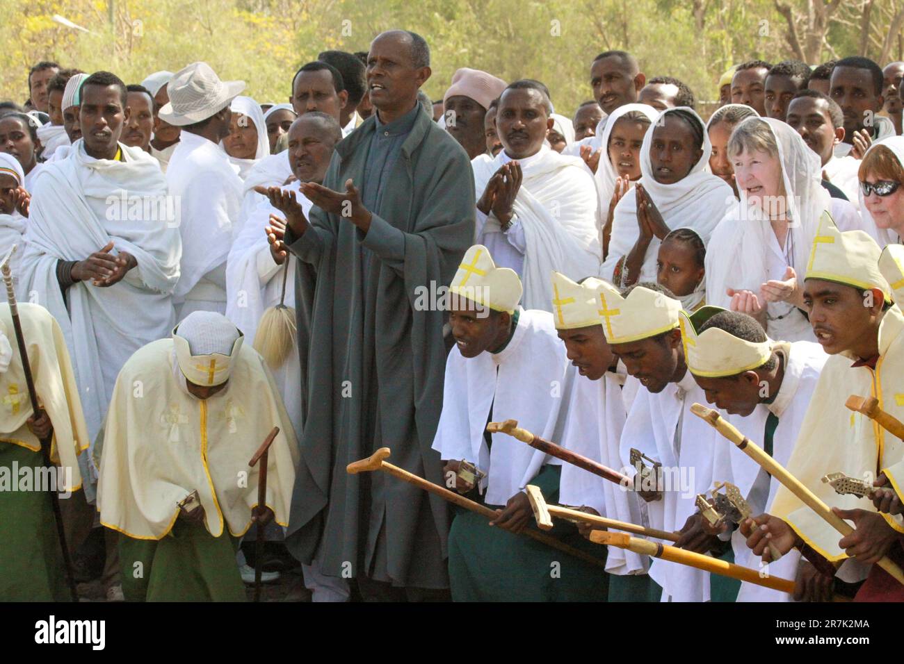 Africa, Ethiopia, Axum, Timket ceremony, Baptizing ceremony at the pool ...