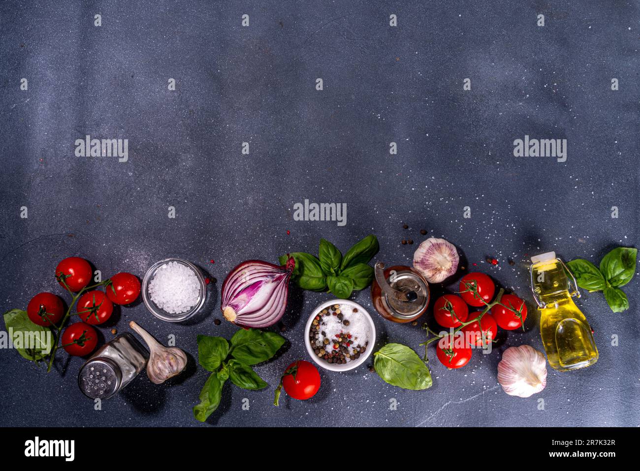 Black cooking background with useful cooking italian Mediterranean ...