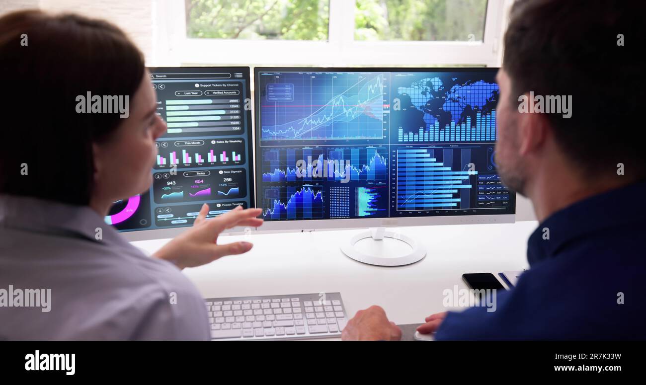 Data Analyst Using Data Analytics KPI Dashboard Stock Photo - Alamy