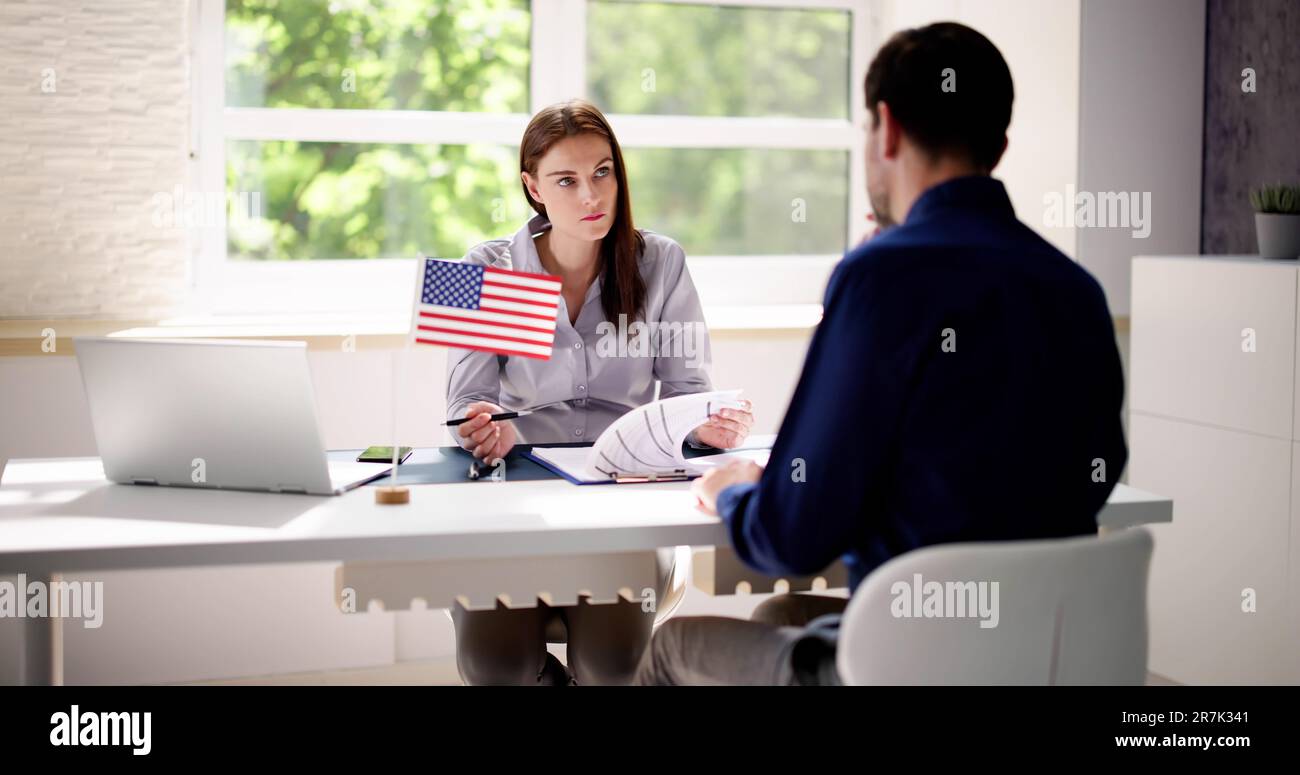 US Immigration Application And Consular Visa Interview Stock Photo - Alamy