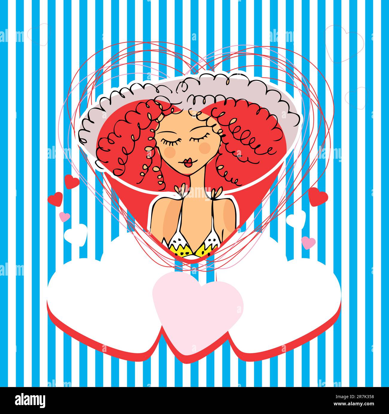 Girl Greeting card design Stock Vector Image & Art - Alamy