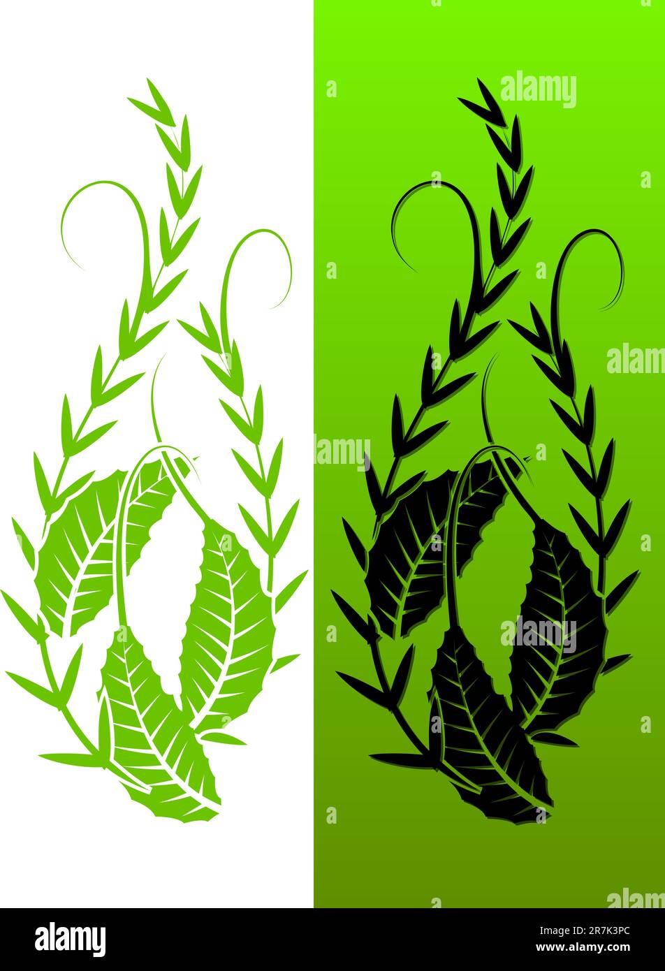 Leave vertical Stock Vector Images - Alamy