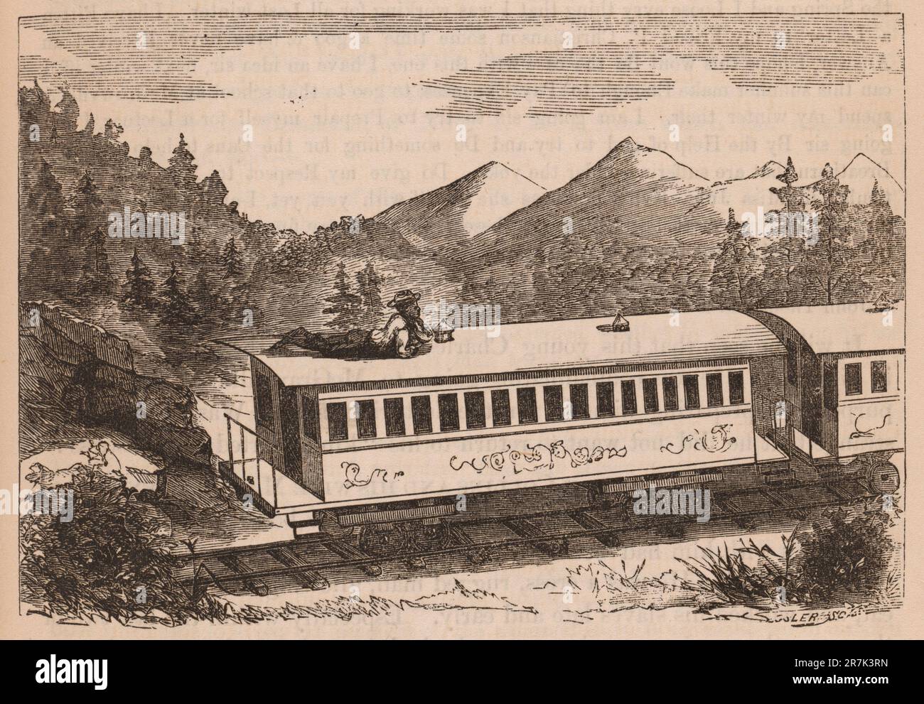 Escaping from Alabama on Top of a Car 1872 Stock Photo - Alamy