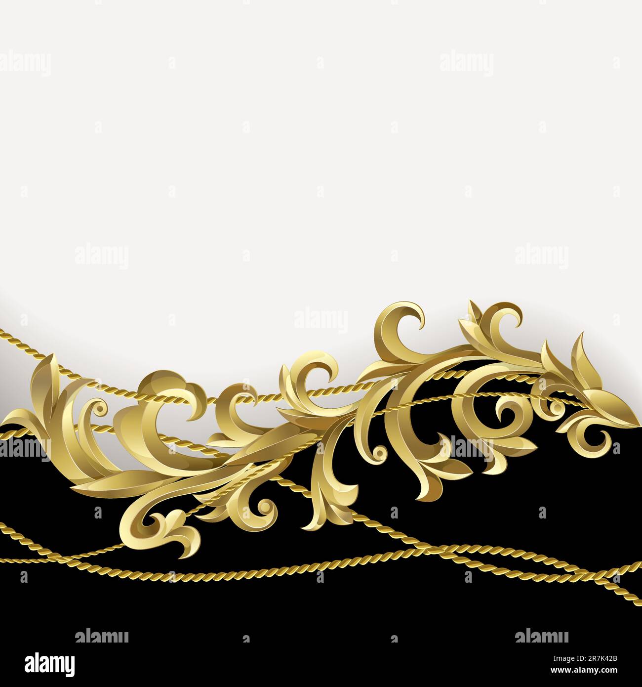 Natural rope on black Stock Vector Images - Alamy