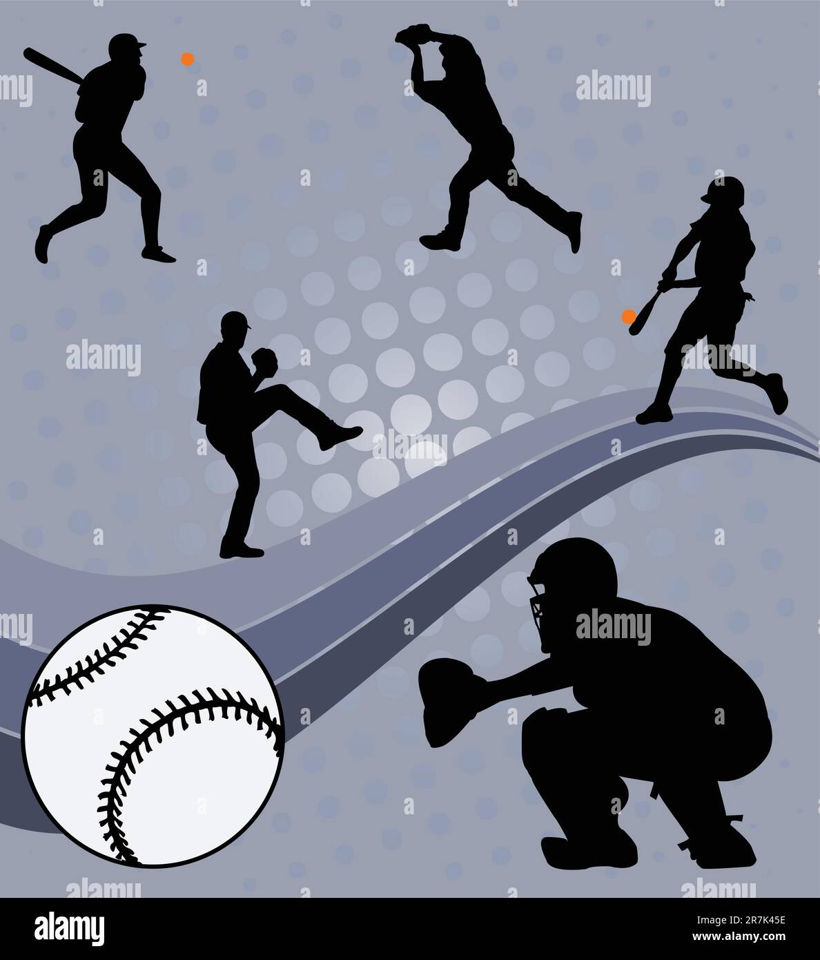 baseball players on the abstract background - vector Stock Vector Image ...