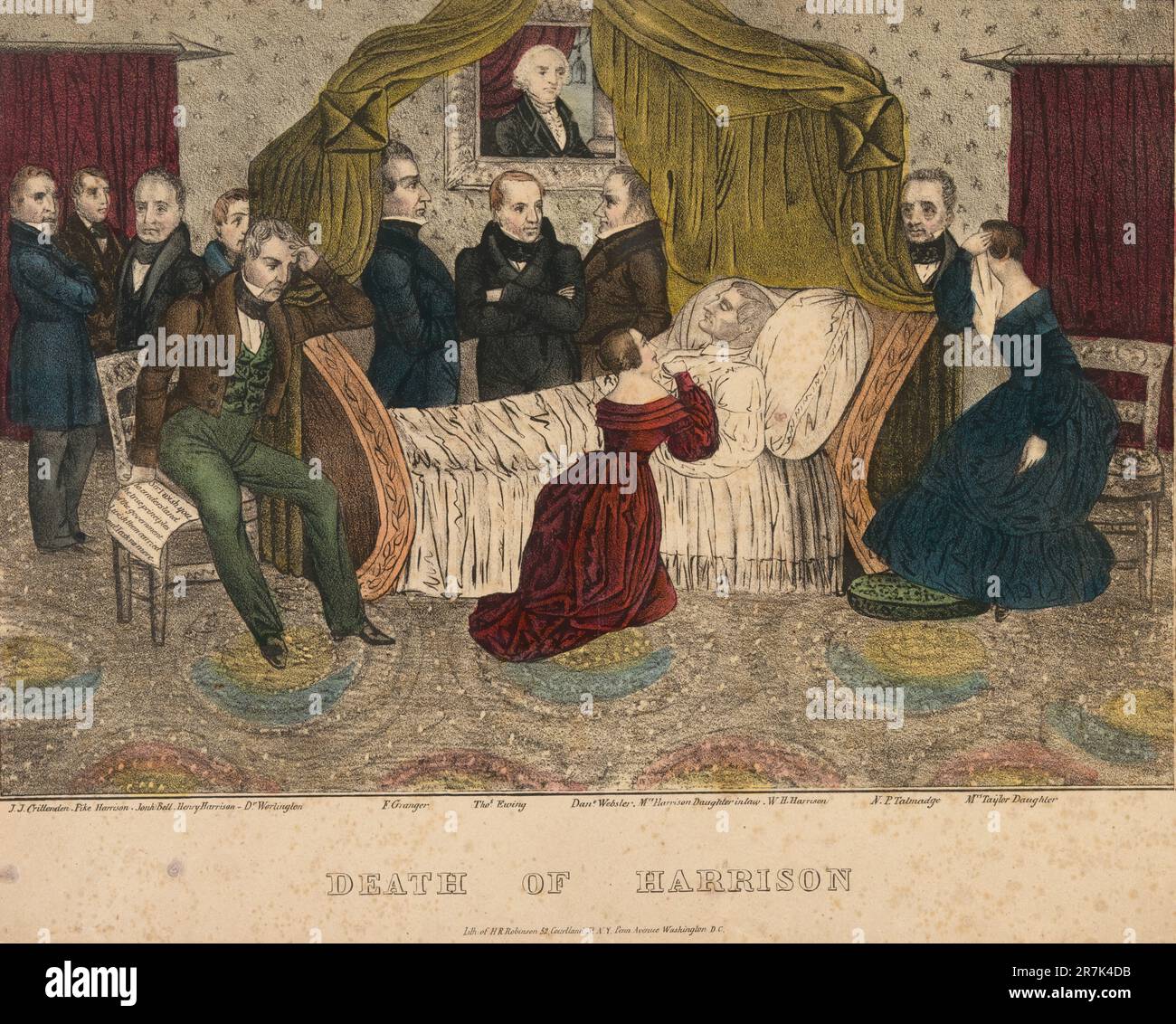 Death of Harrison 1841 Stock Photo - Alamy