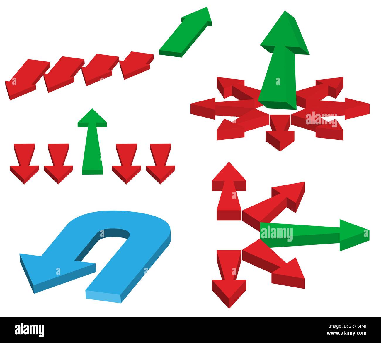 Set of Different Red And Green Arrows Stock Vector Image & Art - Alamy